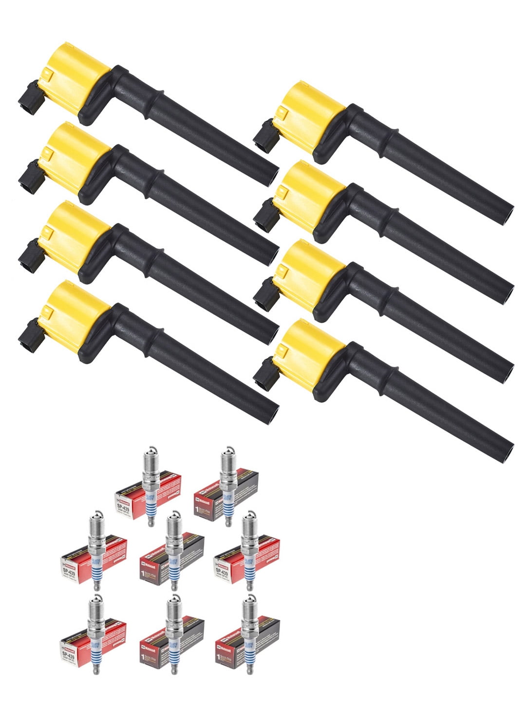Set of 8 ISA Heavy Duty Ignition Coils and 8 Motorcraft Spark Plugs ...
