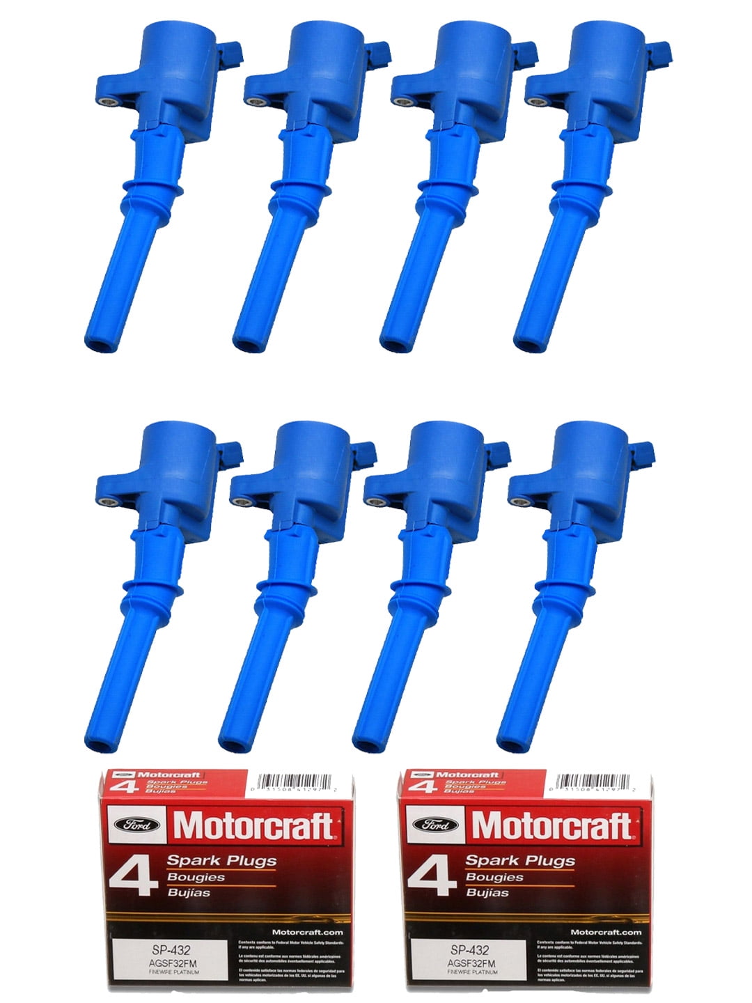 Set of 8 ISA High Performance Ignition Coil and 8 Motorcraft Spark ...