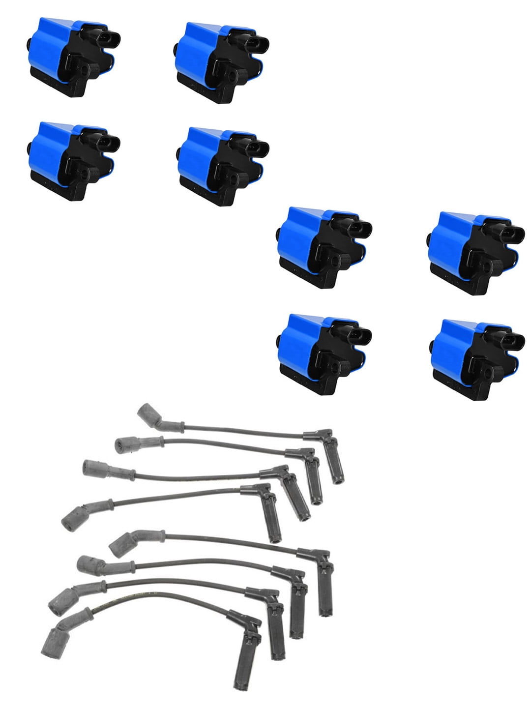 Set of 8 ISA High Performance Ignition Coils and Wireset Compatible ...