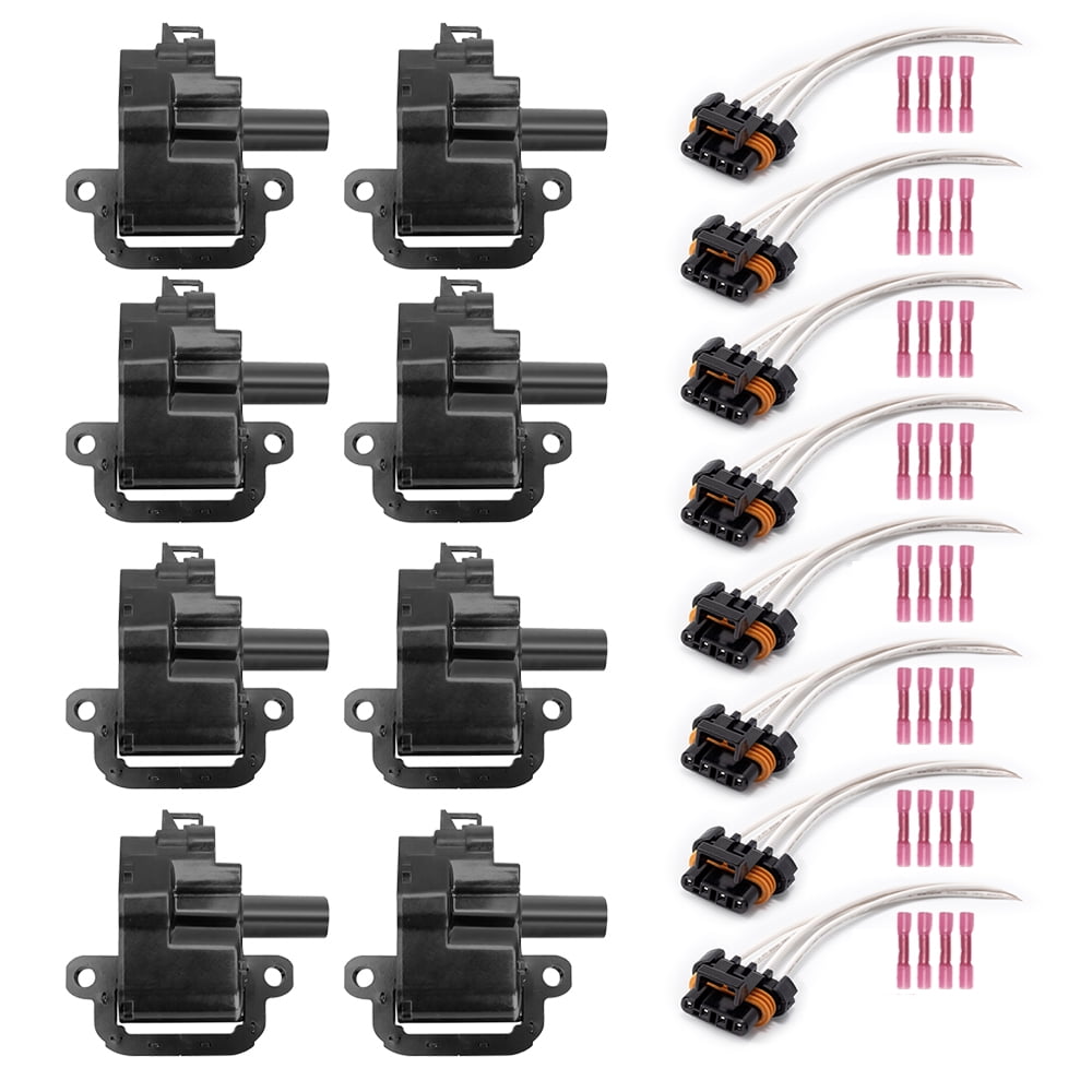 Set of 8 ISA Ignition Coil & 8 Ignition Coil Connector for Chevrolet ...
