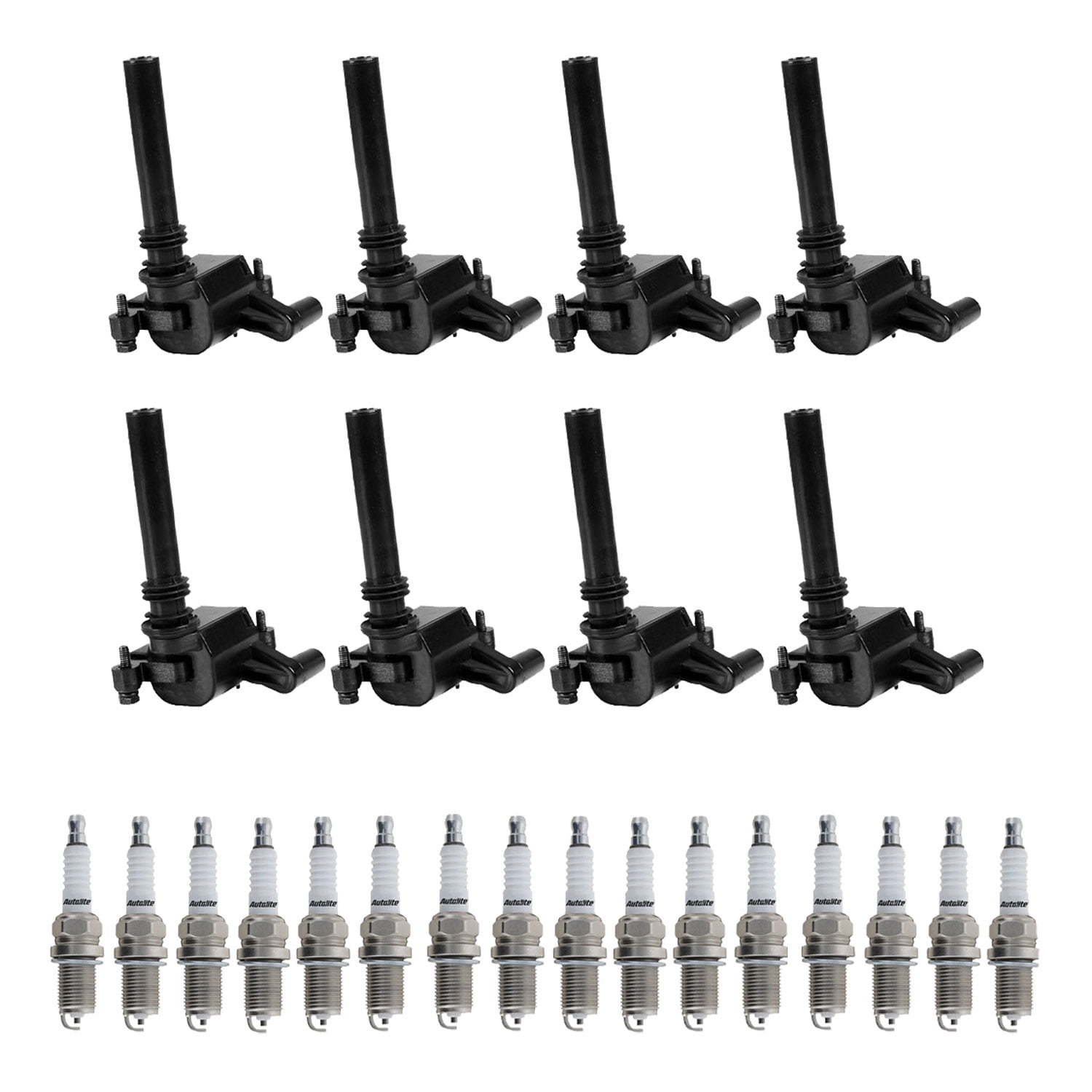 Set of 8 ISA Ignition Coils and 16 Autolite Spark Plugs Compatible with ...