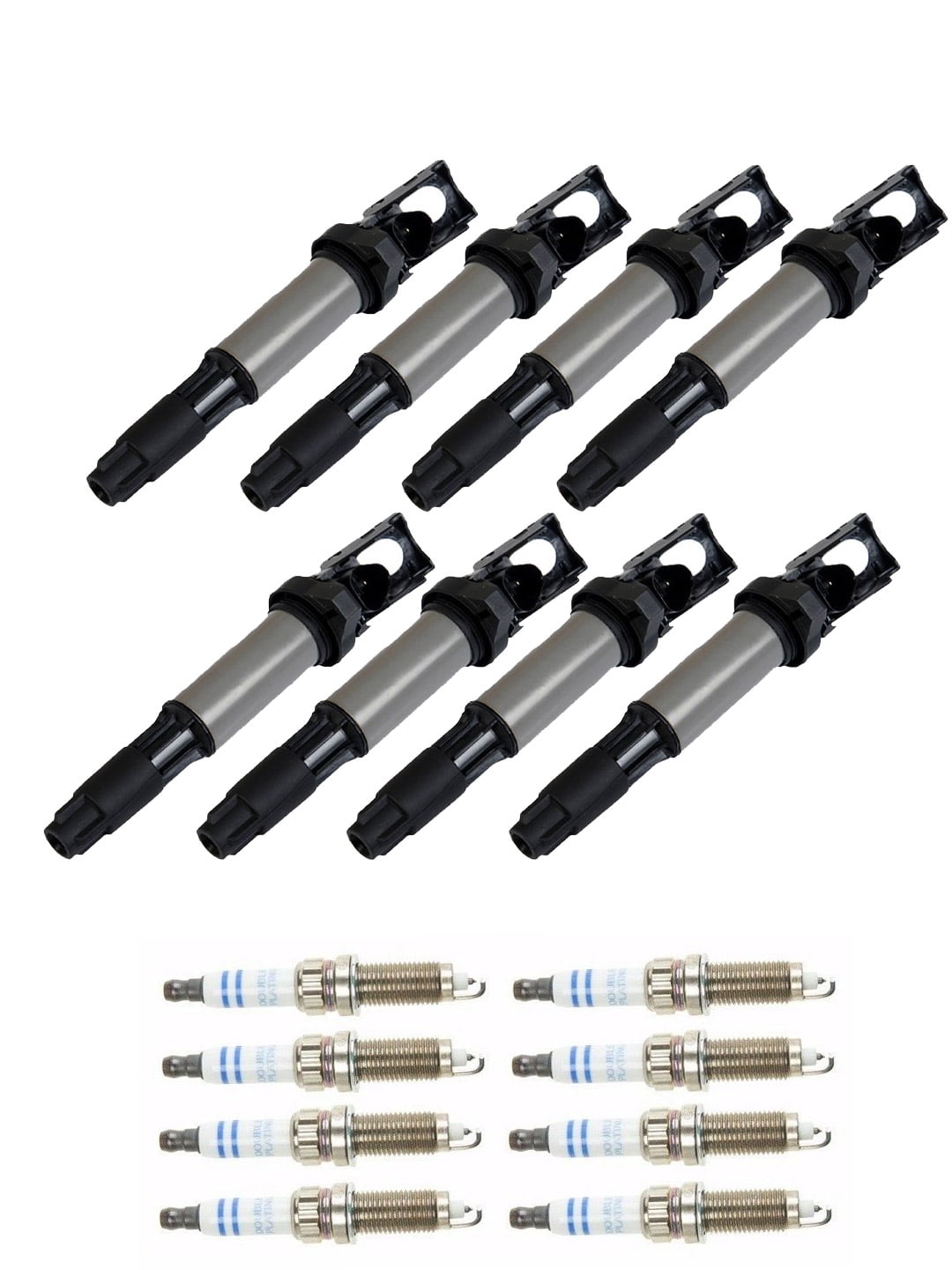 Set of 8 ISA Ignition Coils and 8 Bosch Spark Plugs Compatible with ...