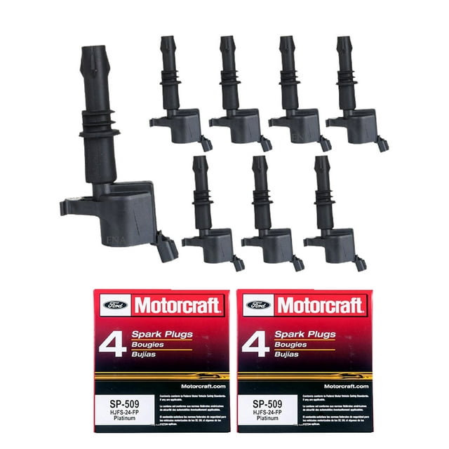 Set of 8 ISA Ignition Coils and 8 Motorcraft Spark Plugs Compatible ...