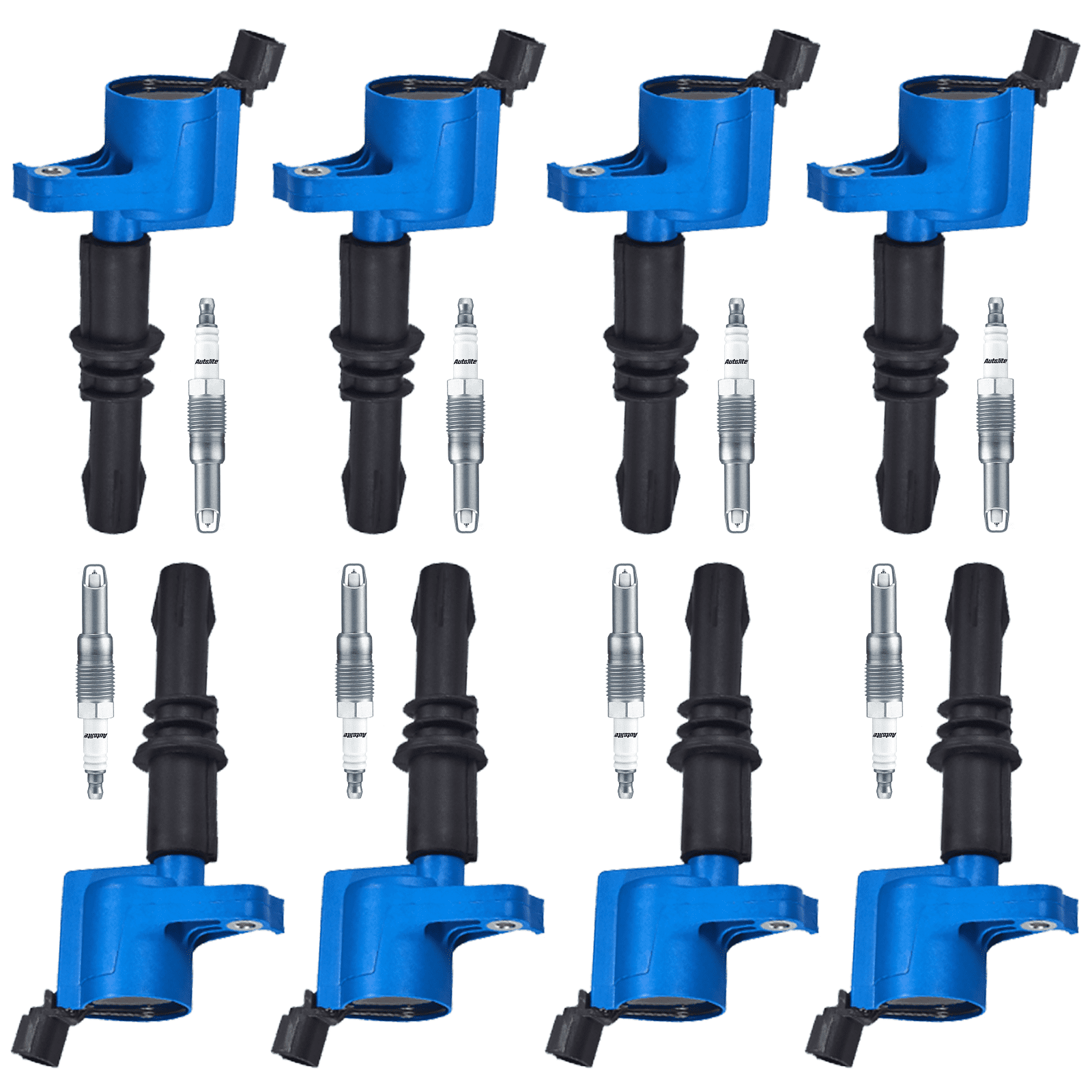 Set of 8 ISA Premium Ignition Coils and 8 Spark Plugs Compatible with ...