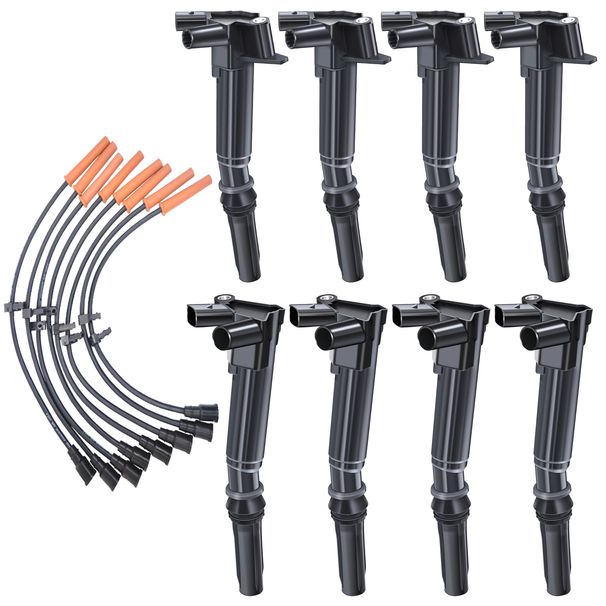 Set of 8 Ignition Coils Pack & Spark Plug Wire Compatible with Ford ...