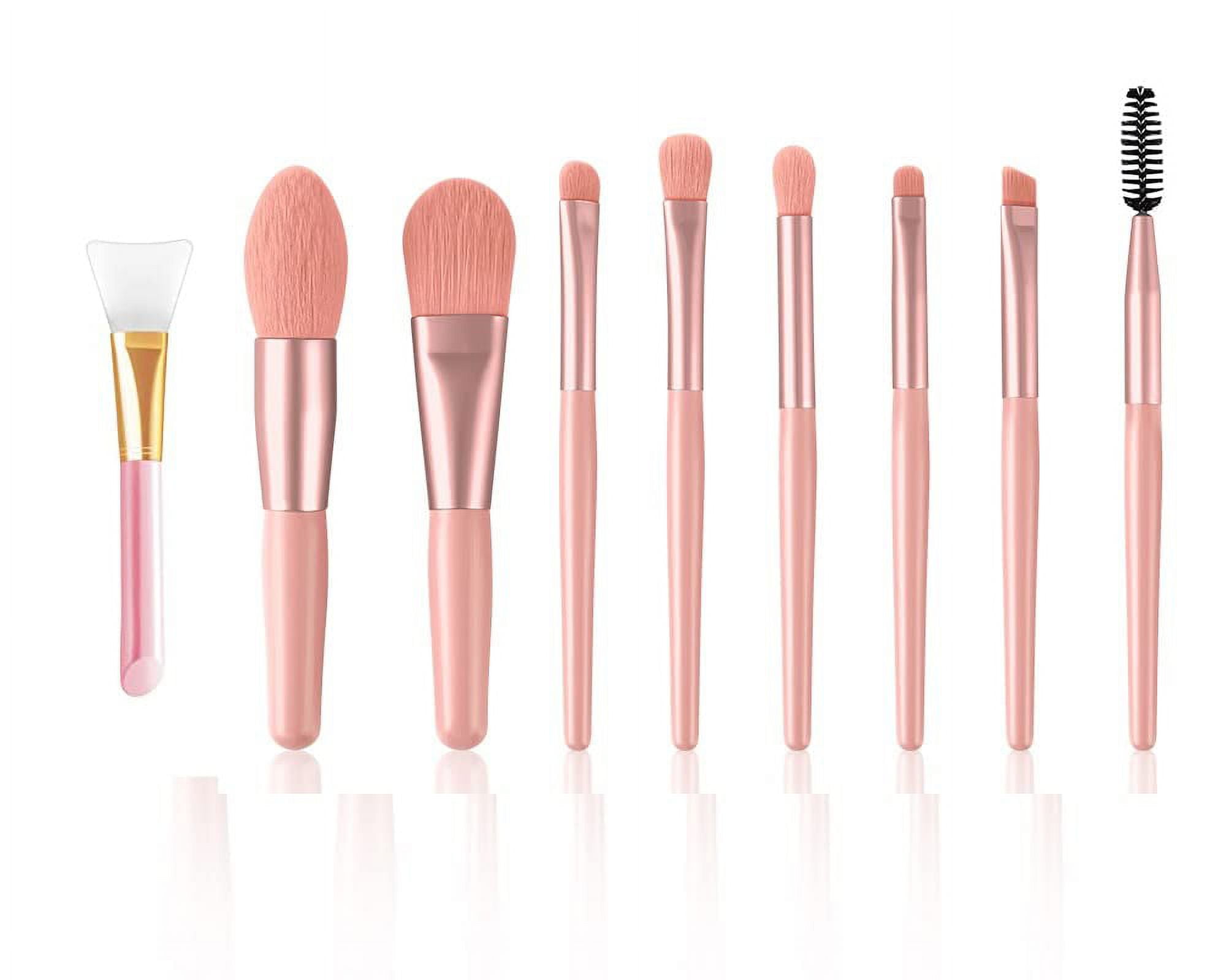 Set of 8 Pieces Small Makeup Brushes with 1 Silicone Face Mask Brush ...