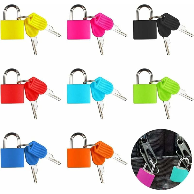 A Set Of 8 Storage Cabinet Padlocks With 2 Keys, Small Suitcase ...