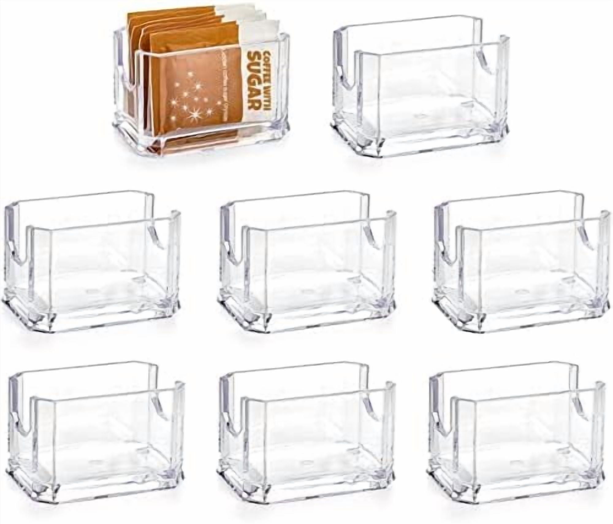 Set of 8 Sugar Packet Holder, Small Acrylic Clear Sugar Caddy for ...