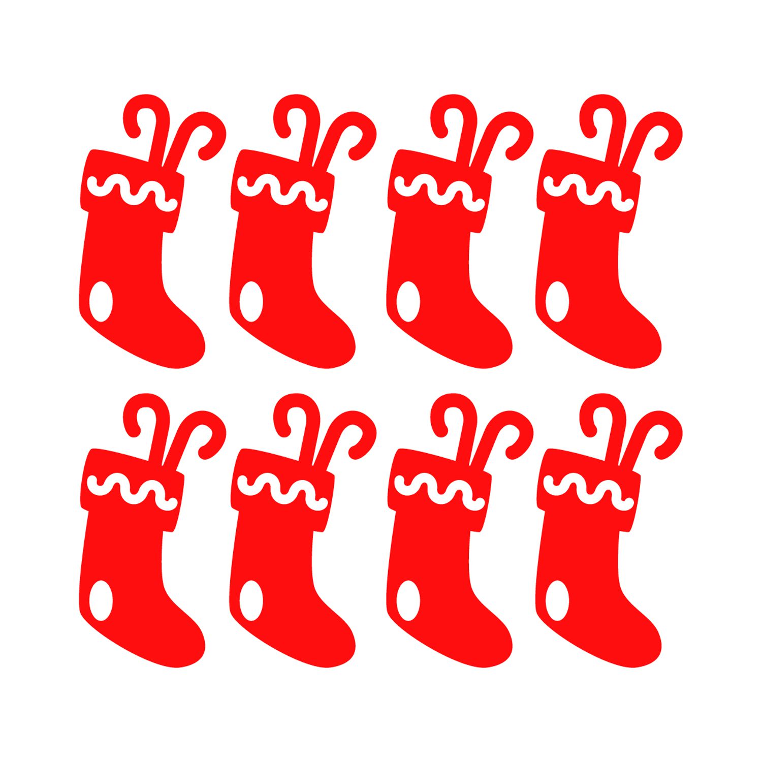 Set of 8 Vinyl Wall Art Decal - Christmas Stockings - 10" x 5.5" Each ...