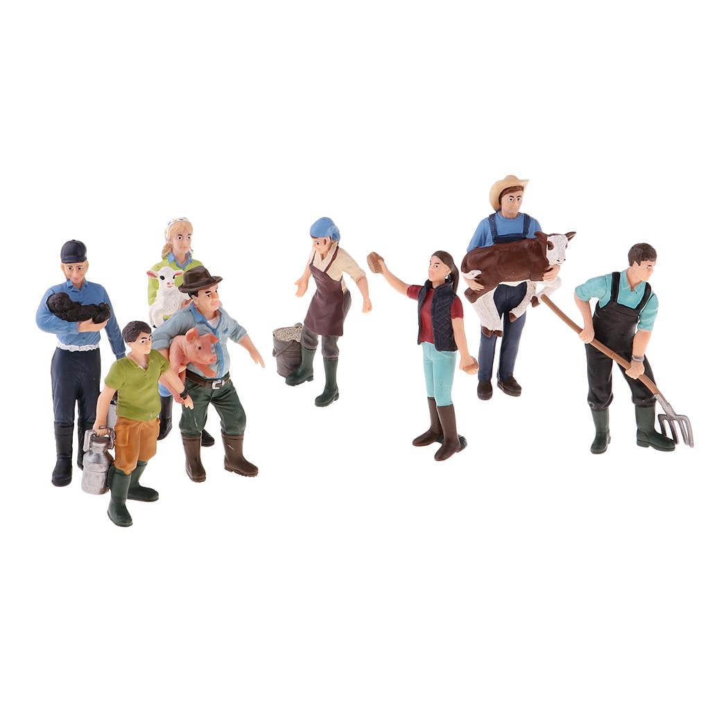 Set/8Pcs Painted Model Figures People Farmers Characters - Walmart.com