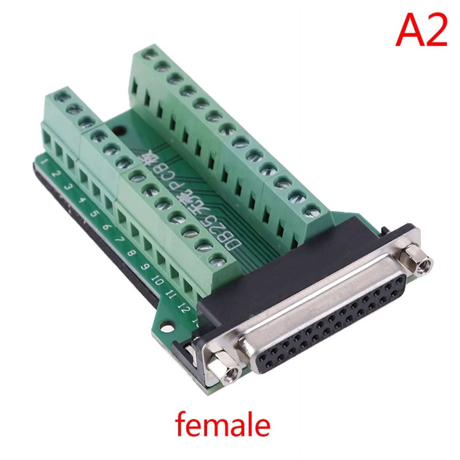 (Set A2) DB25 D-SUB Female 25Pin Plug Breakout PCB Board 2 Row ...