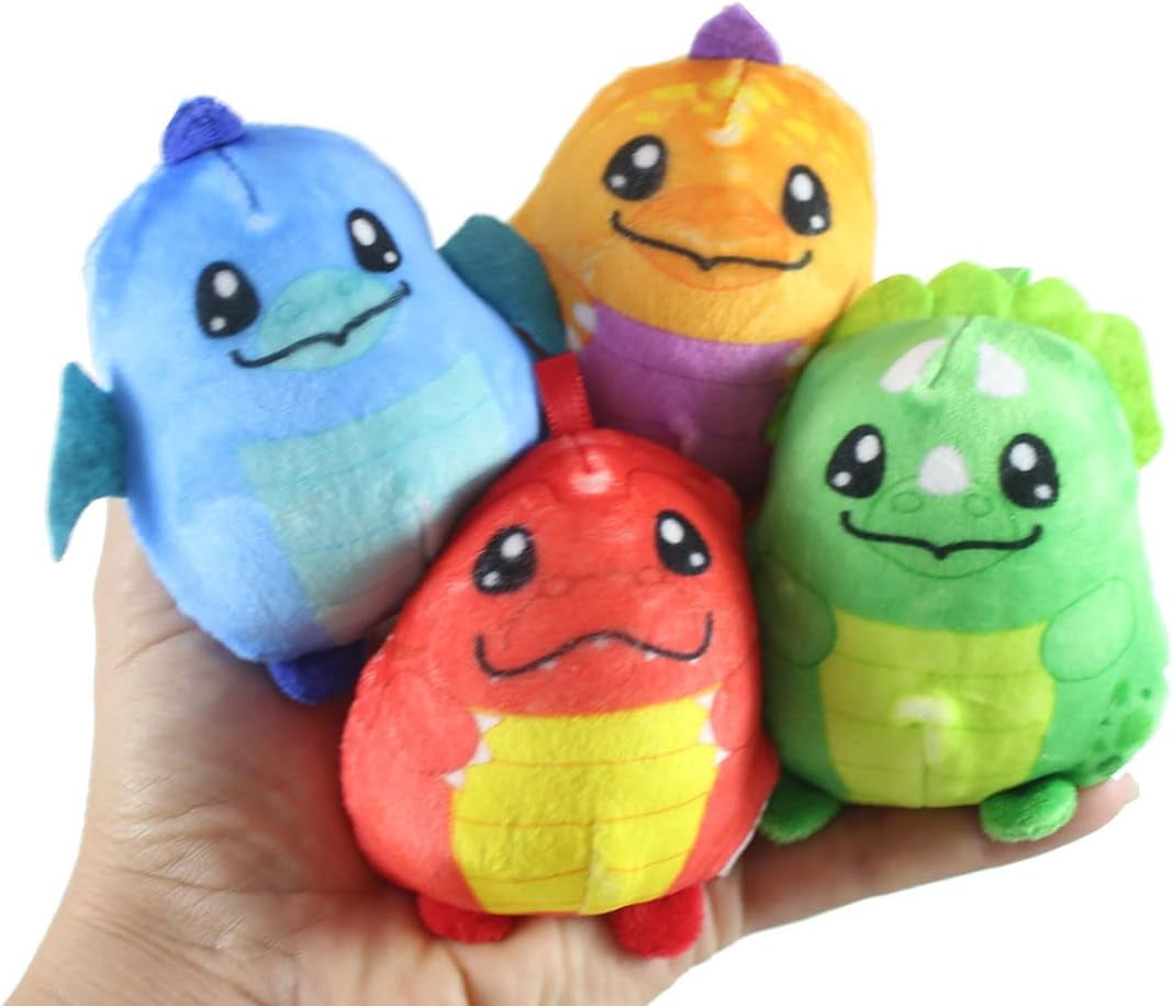 Set of ALL 4 Plush Dino Animal Sugar Ball - Thick Glue/Gel Stretch Ball ...