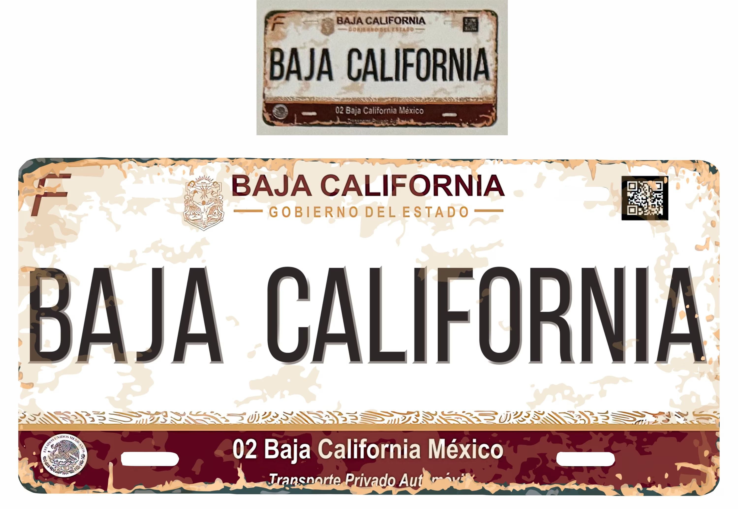 Set Baja California Mexico - Aluminum Novelty Vanity Plate Placa Sign 6 ...