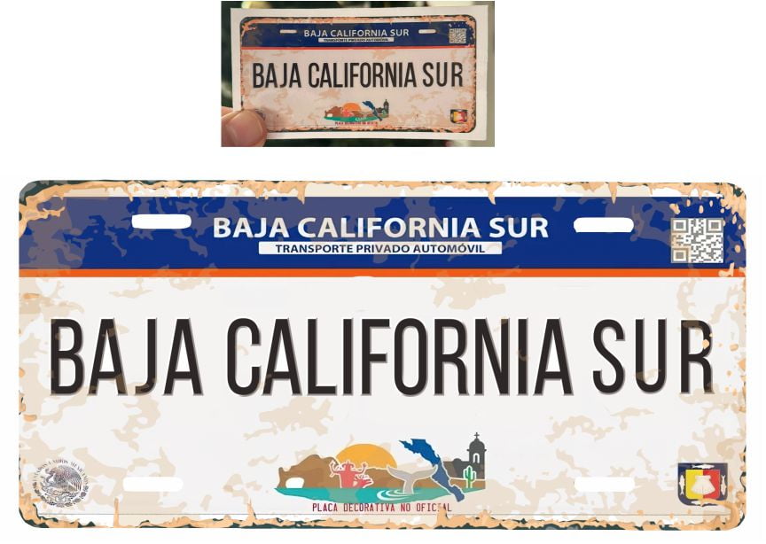 Set Baja California Sur Mexico - Aluminum Novelty Vanity Plate Placa ...