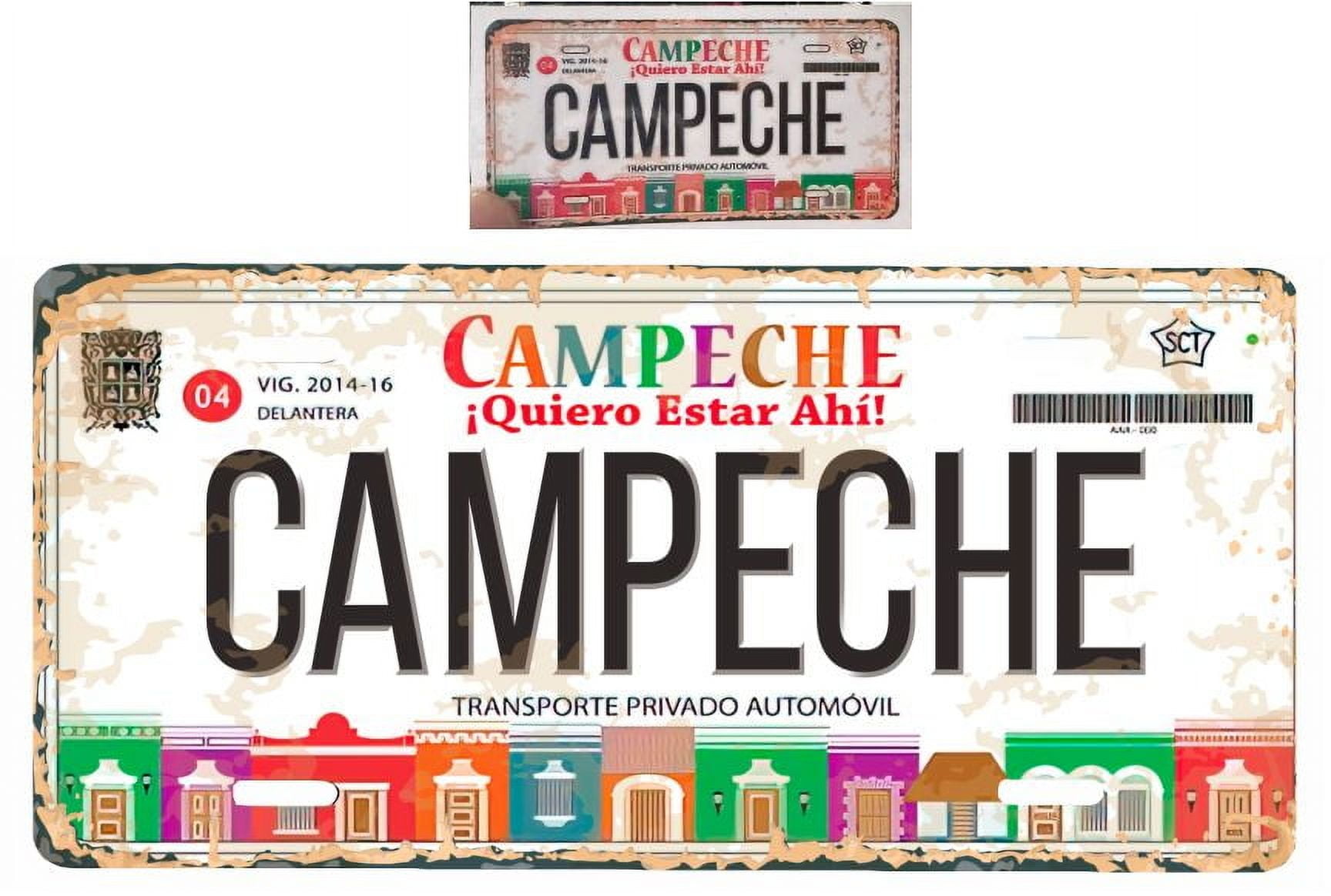 Set Campeche Mexico - Aluminum Novelty Vanity Plate Placa Sign 6" x 12 ...