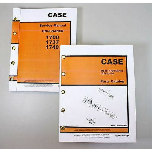 Set Case 1700 1737 1740 Uni-Loader Skidsteer Service Repair Shop Parts ...