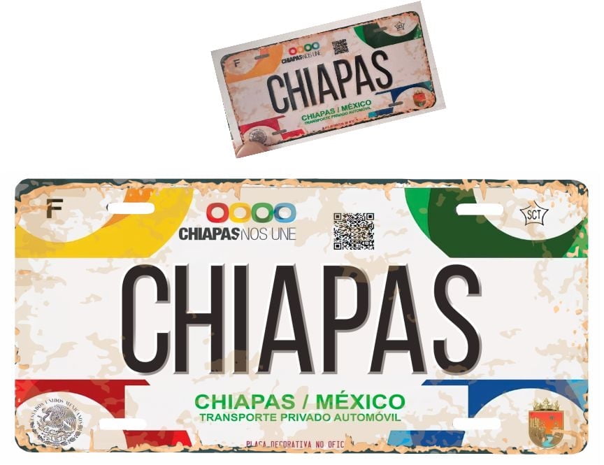 Set Chiapas Mexico - Aluminum Novelty Vanity Plate Placa Sign 6" x 12 ...