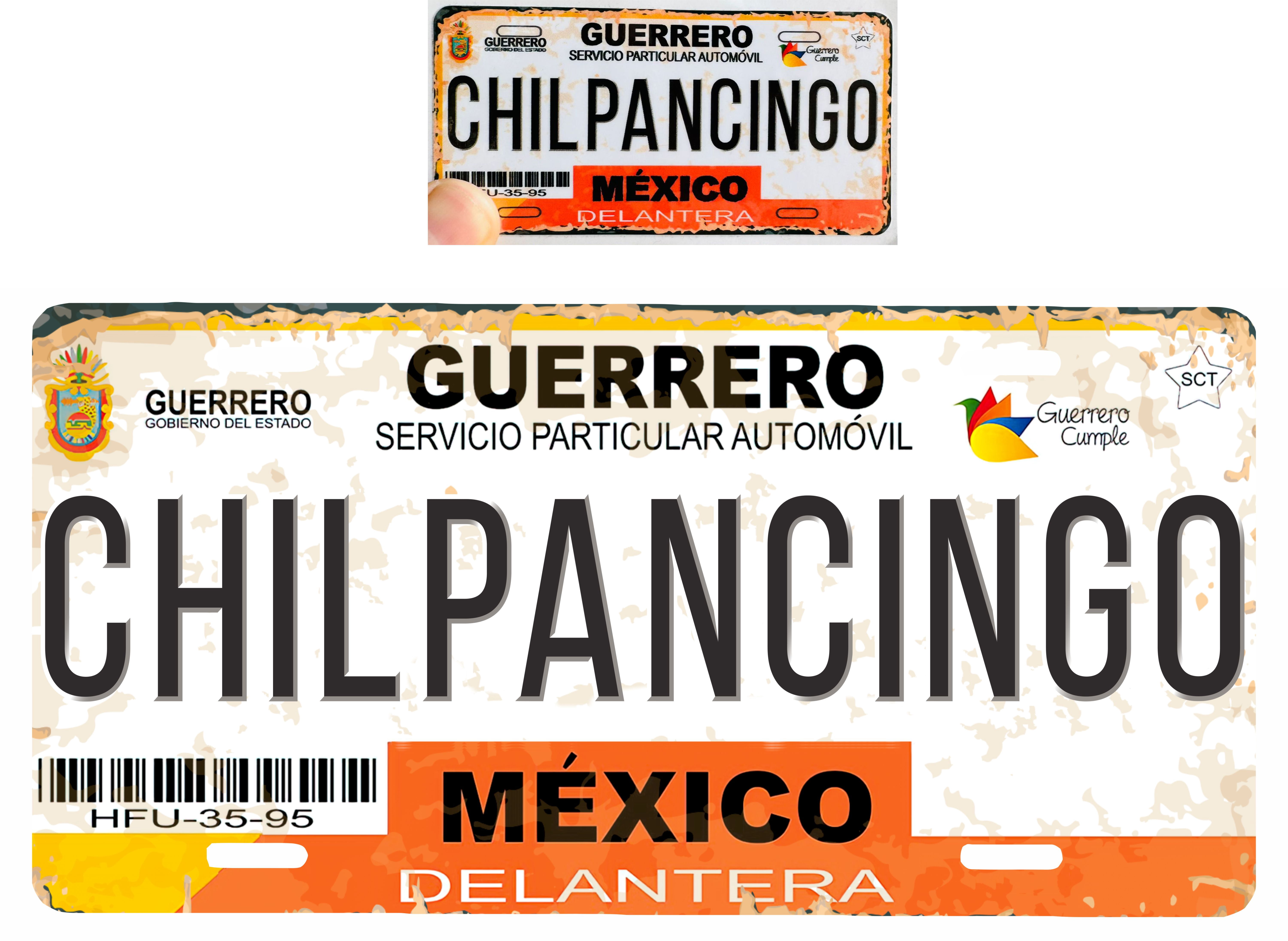 Set Chilpancingo Guerrero Mexico - Aluminum Novelty Vanity Plate Placa ...