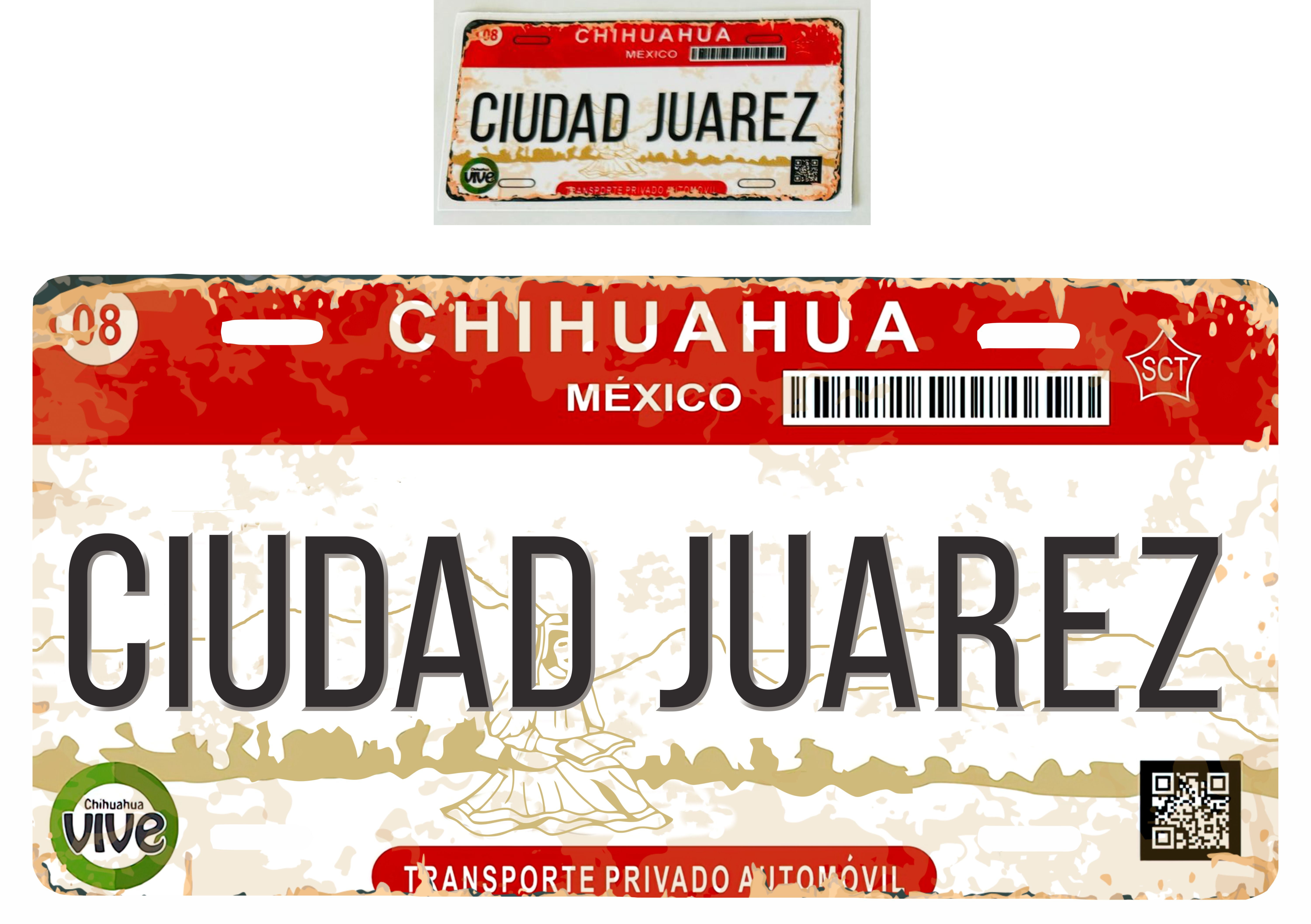 Set Ciudad Juarez Chihuahua Mexico - Aluminum Novelty Vanity Plate ...