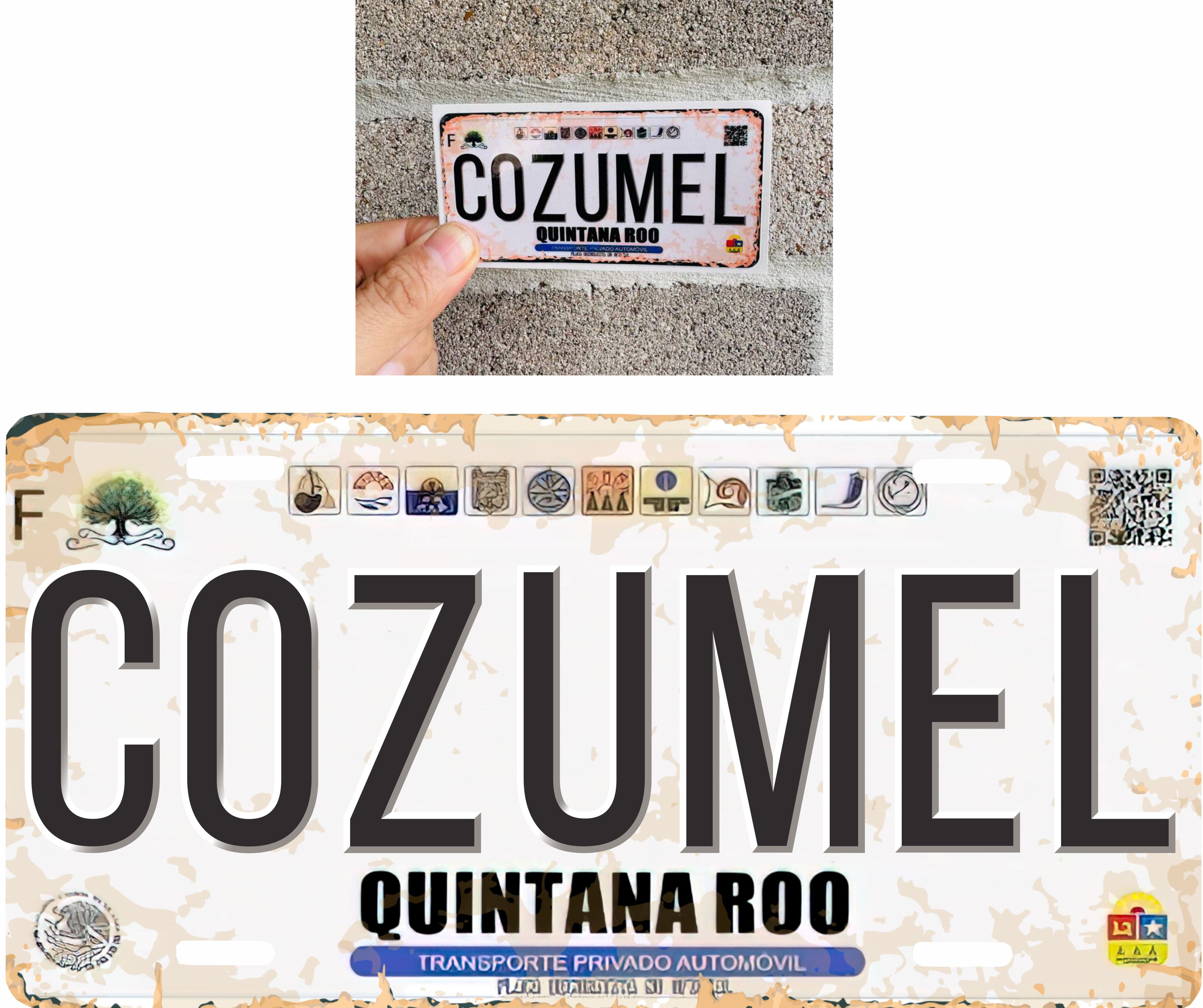 Set Cozumel Quintana Roo Mexico - Aluminum Novelty Vanity Plate Placa ...