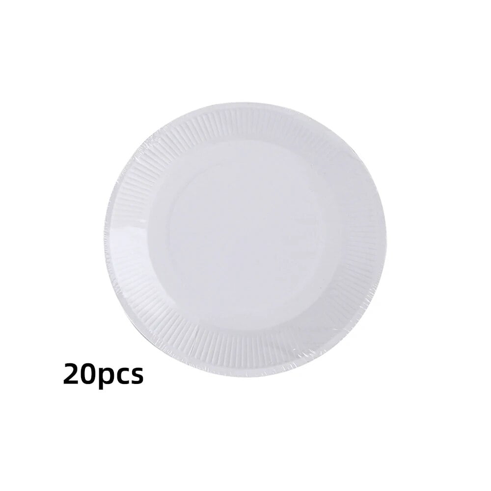 Set Disposable Birthday Cake Paper Plate Circular Paper Plate Nordic ...