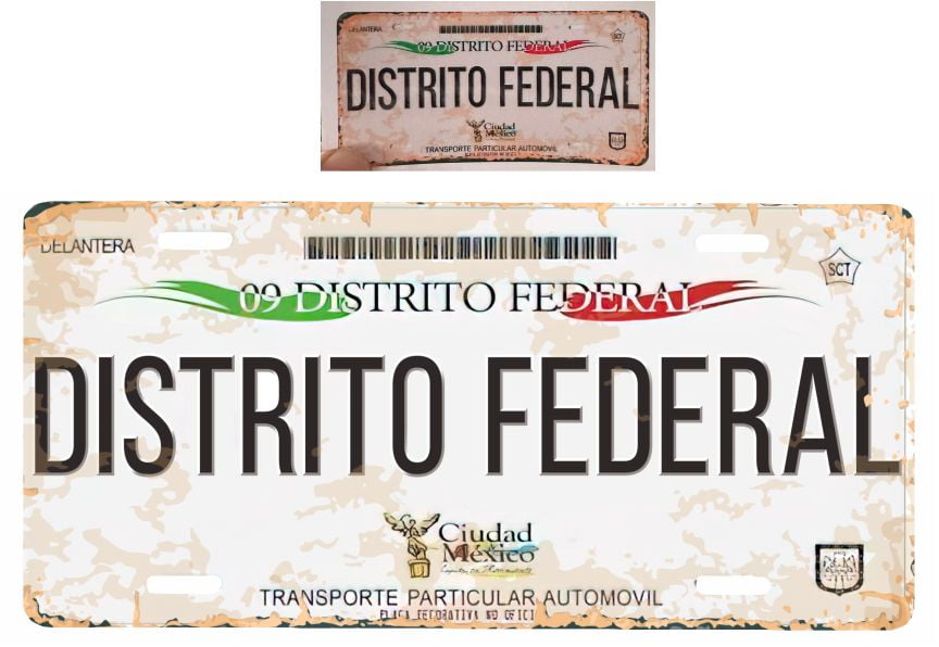 Set Distrito Federal Mexico - Aluminum Novelty Vanity Plate Placa Sign ...