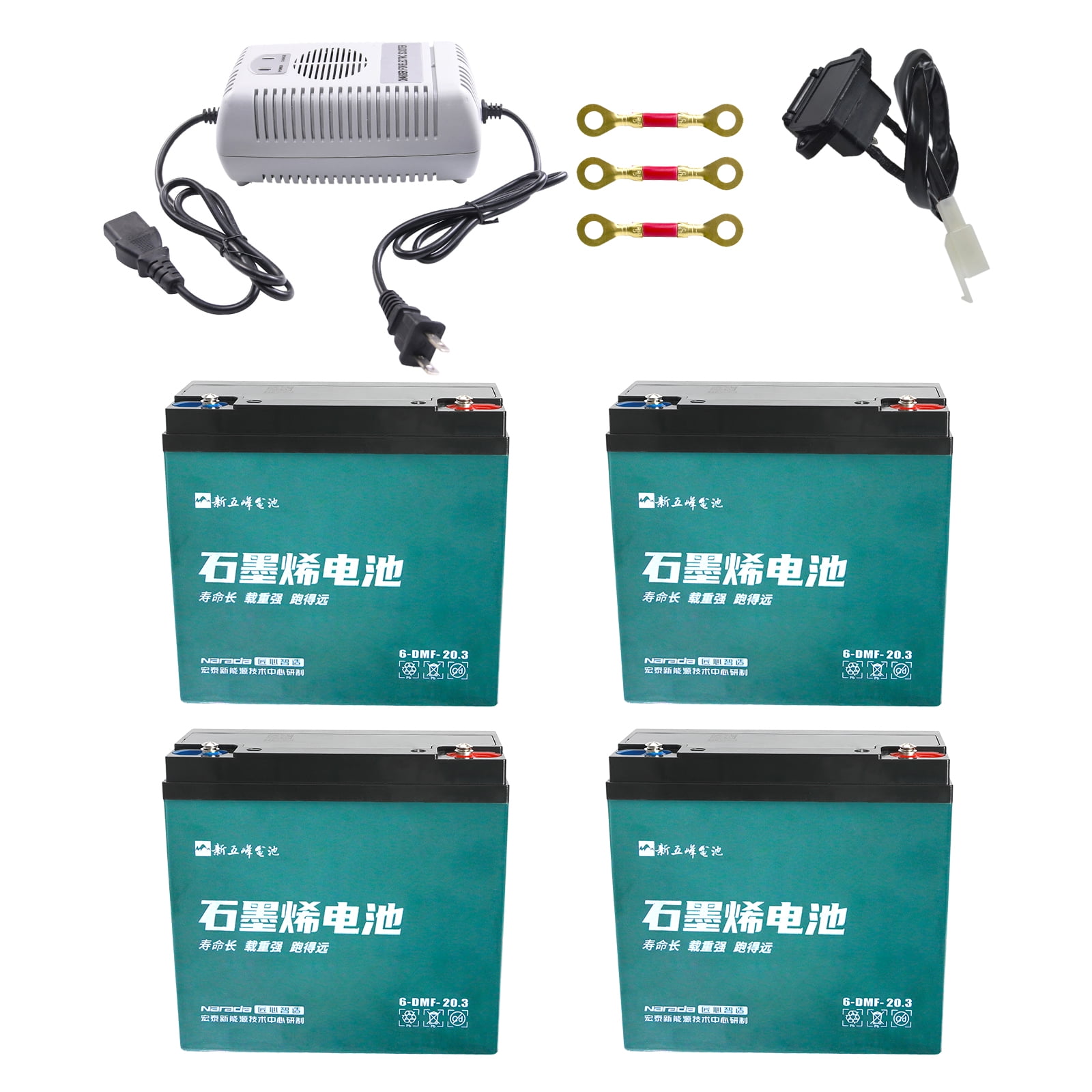 Set of Four 12V 20Ah 6-DMF-20 Sealed Lead Acid Battery 6-DZM-12 with ...