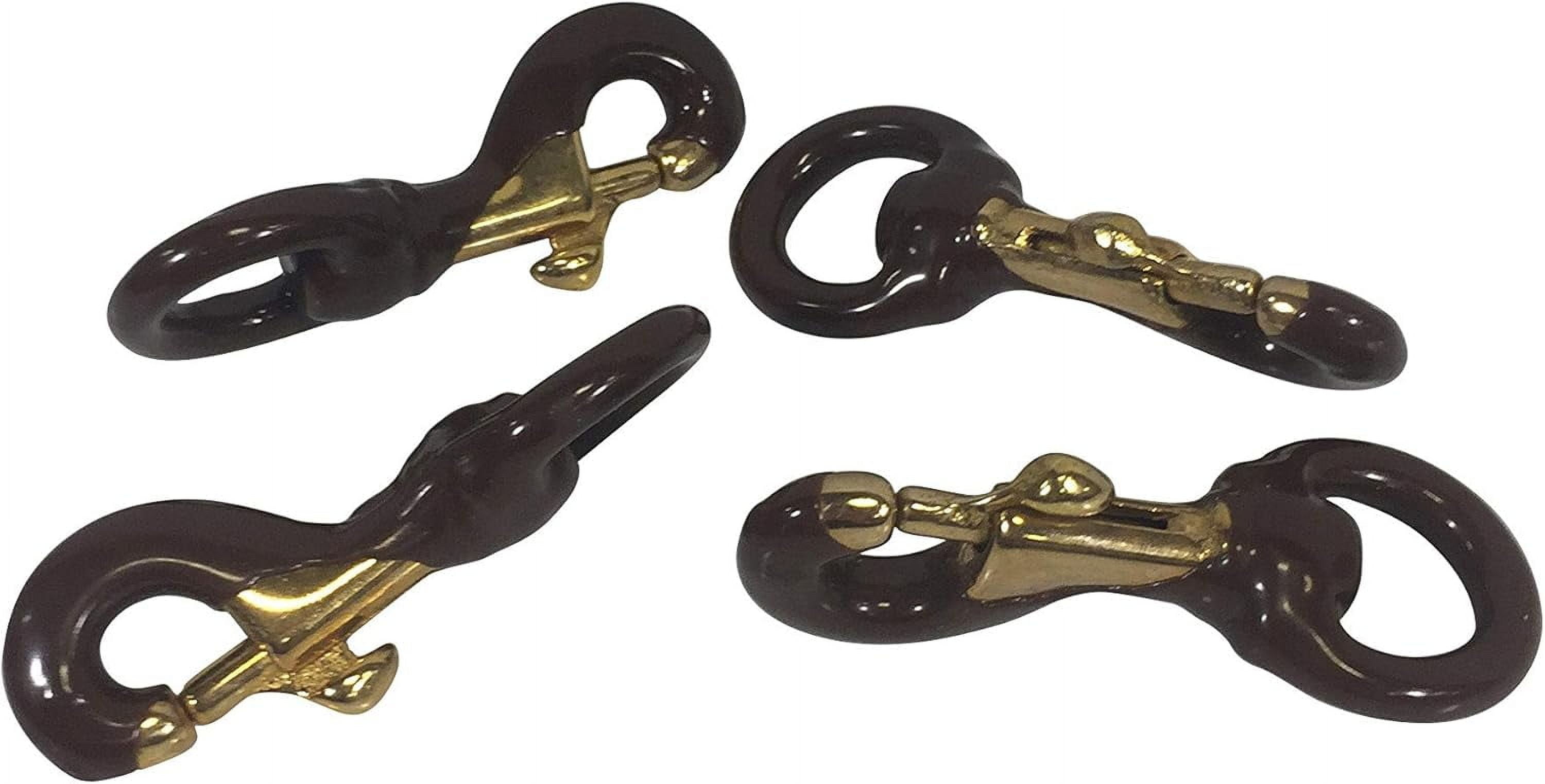 Set of Four (4)- Standard 3" Brown Rubber Coated Brass Flagpole Snap ...