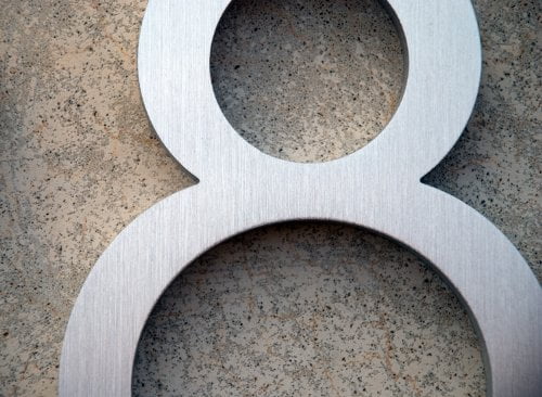 Set of Four 6 inch Tall Numbers - Modern House Numbers Aluminum - Hand ...