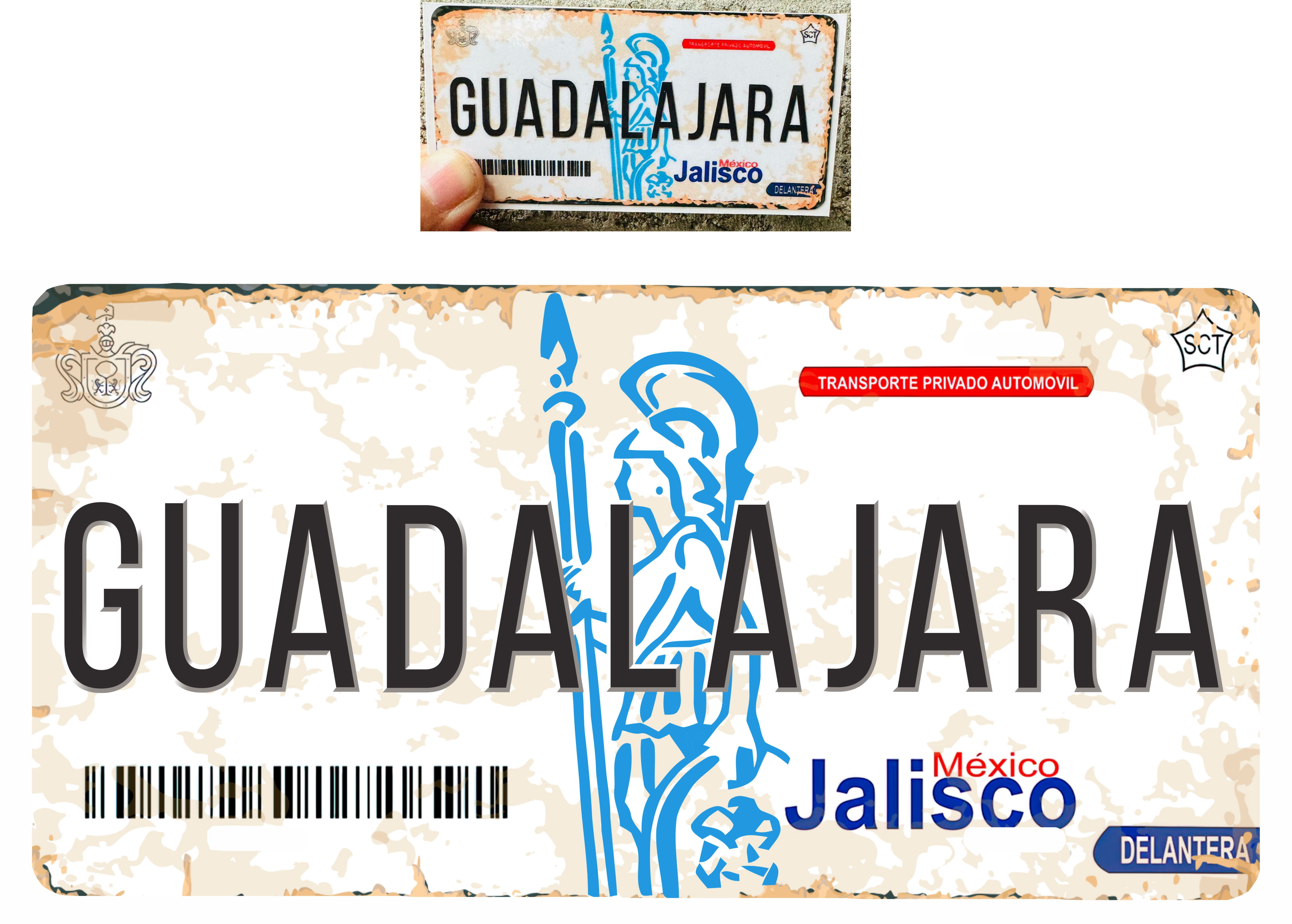 Set Guadalajara Jalisco Mexico - Aluminum Novelty Vanity Plate Placa ...
