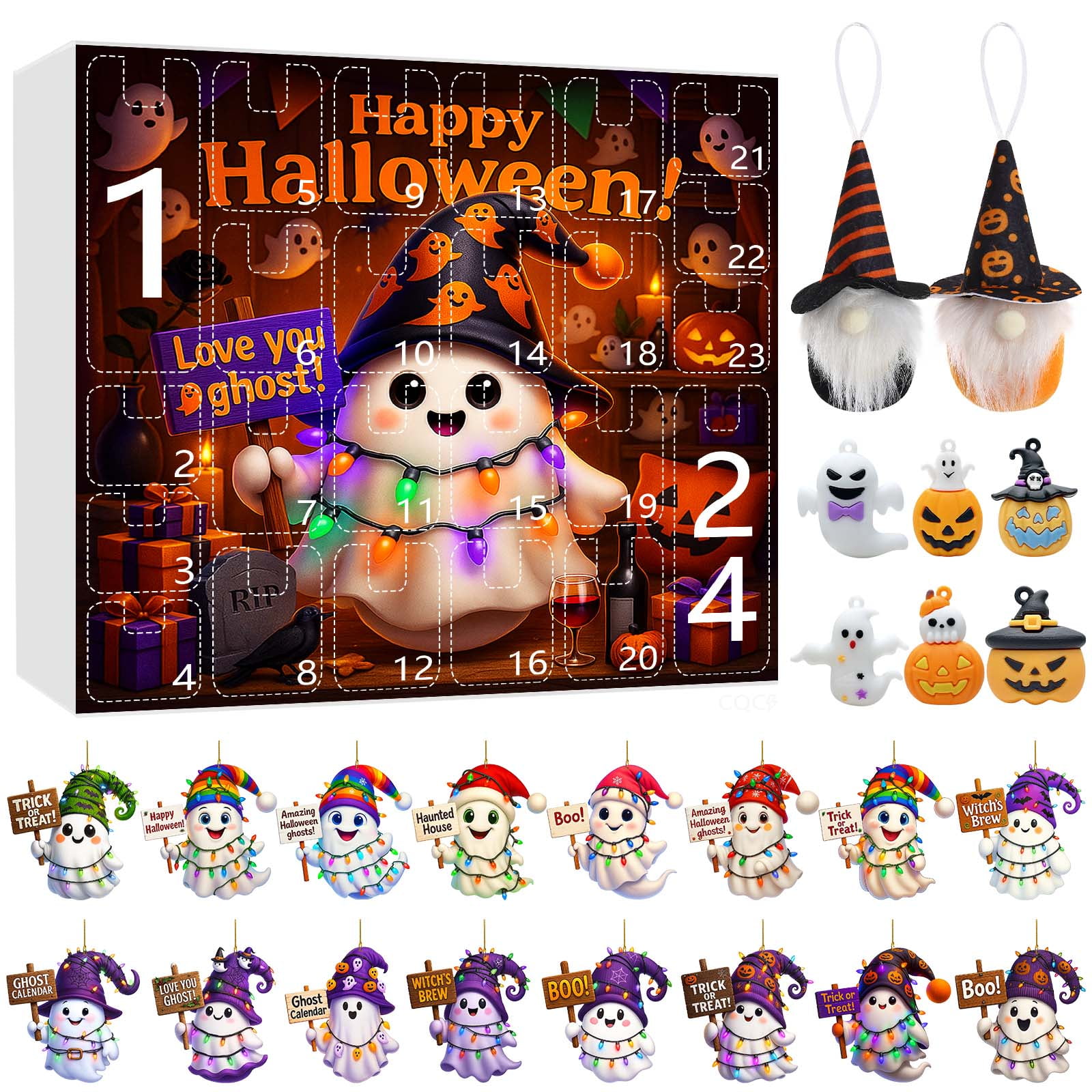 Set Of HAlloween Dwarf Arrival Calendar 24 Day Halloween Countdown A 2D ...