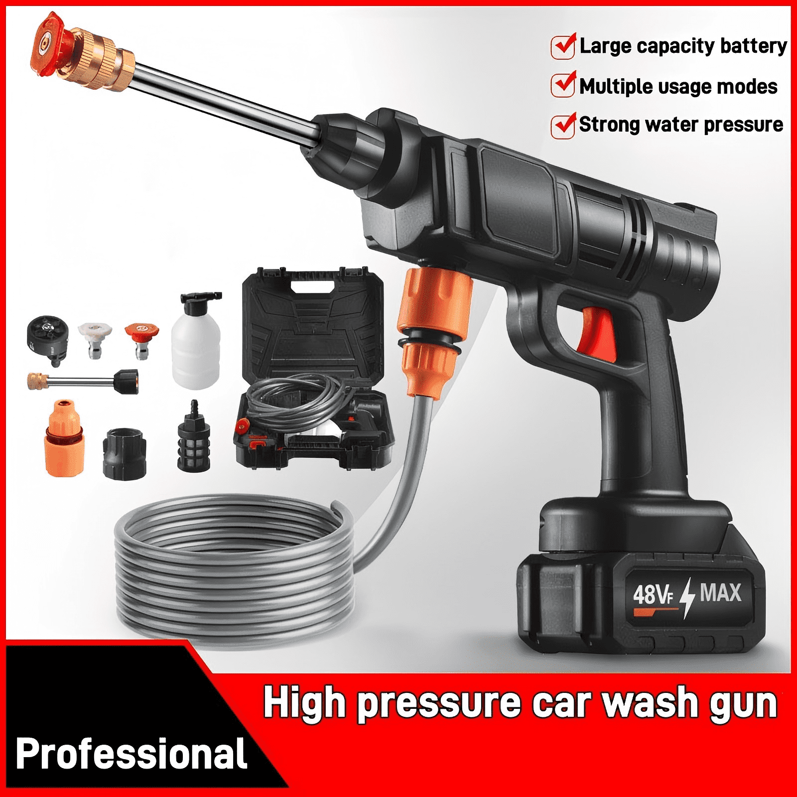 A Set Of High Pressure Cleaning Guns, Portable High Pressure Electric ...