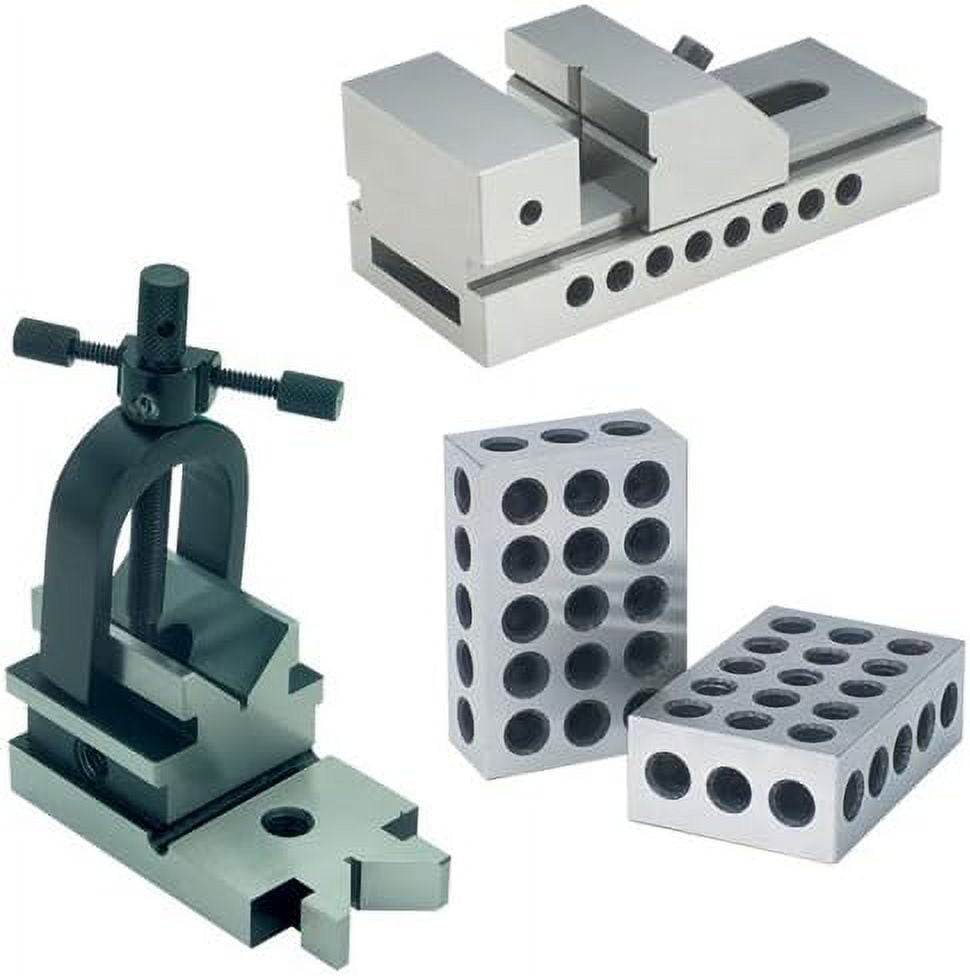 Set Includes Screwless Vise, All-Angle "V" block & Clamp & Precision ...
