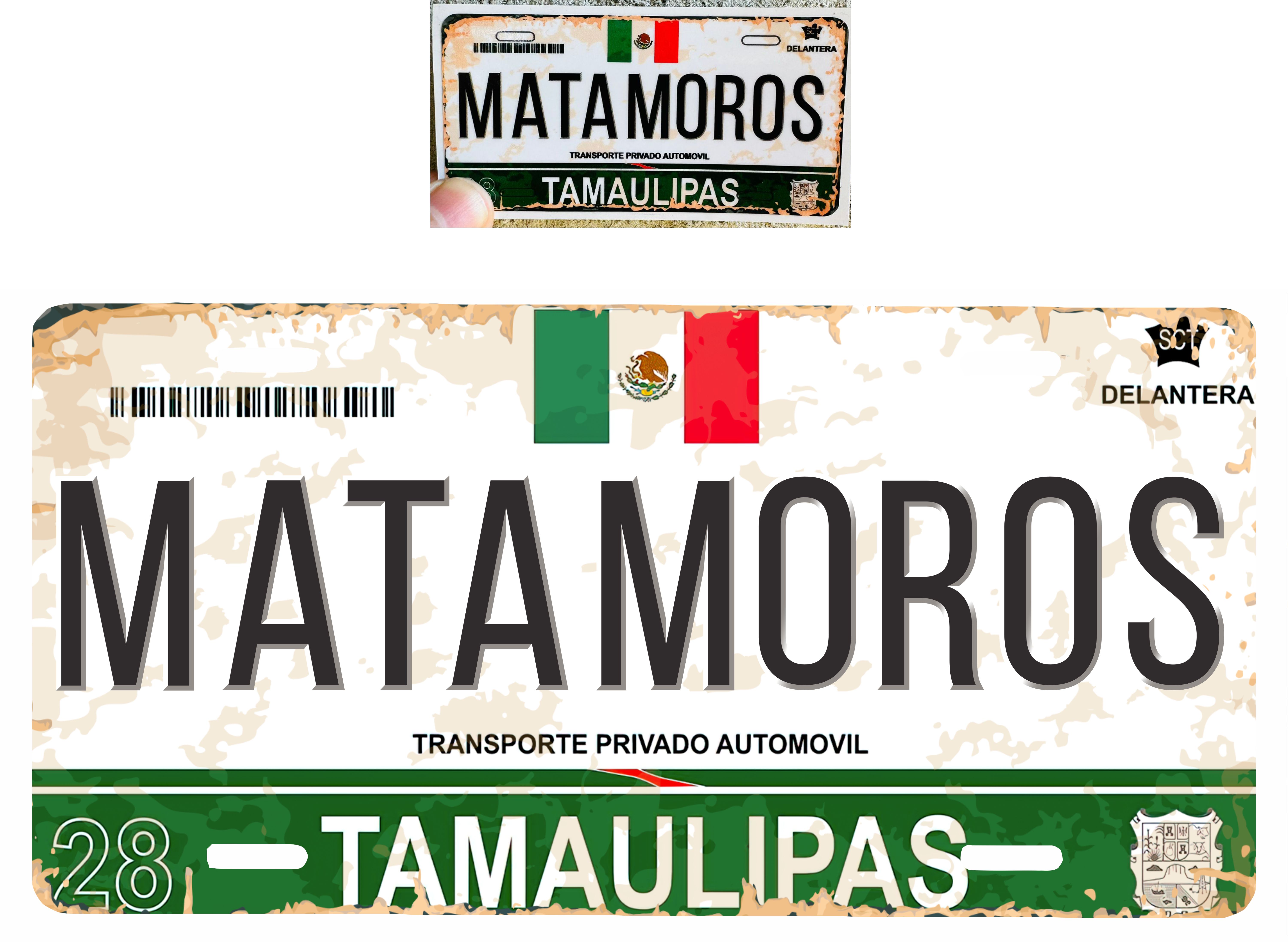 Set Matamoros Tamaulipas Mexico - Aluminum Novelty Vanity Plate Placa ...
