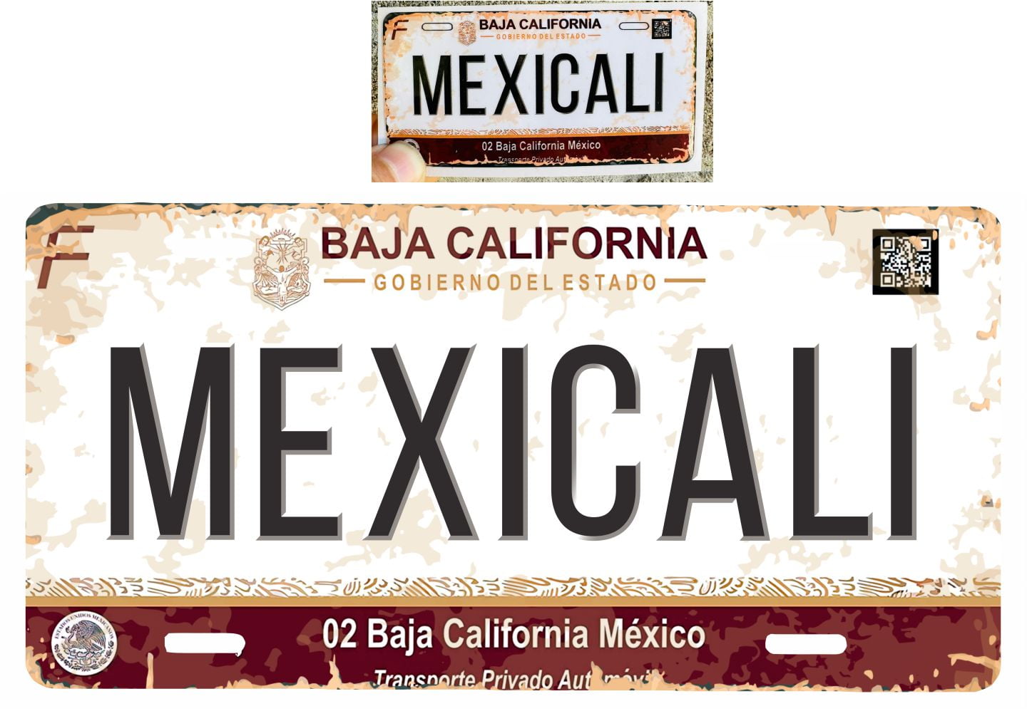 Set Mexicali Baja California Mexico - Aluminum Novelty Vanity Plate ...