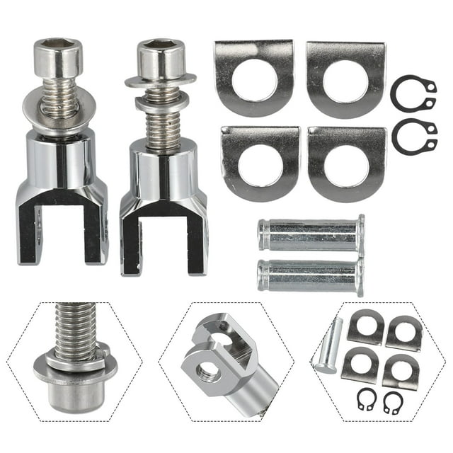 Set Motorcycle 29mm Foot Pegs Support Mount Clevis Kit For Harley FXST ...