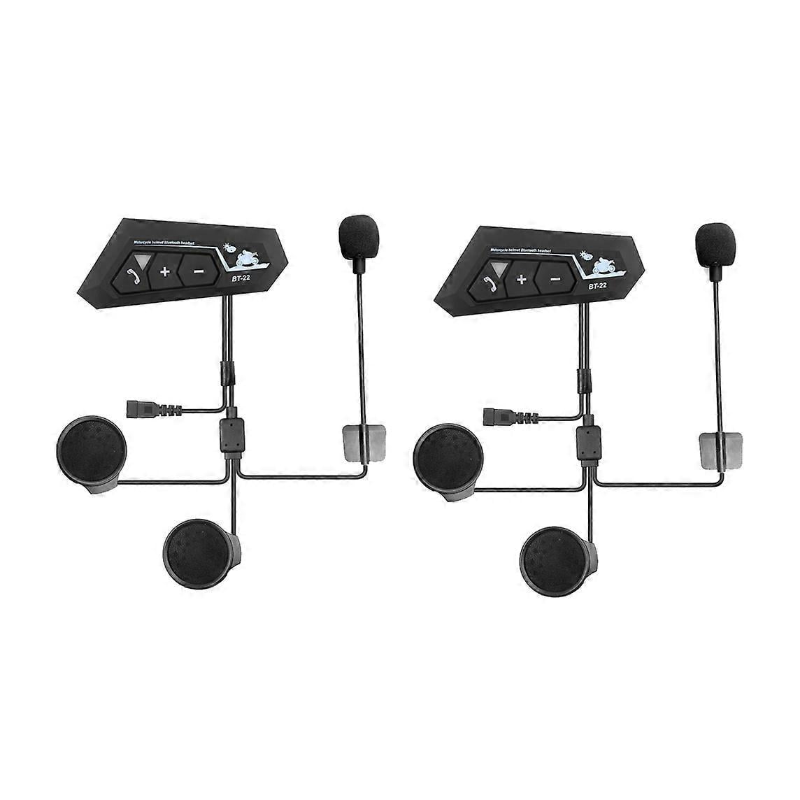 Set Motorcycle 5.0 Bluetooth Helmet Intercom Universal Pairing Earphone ...