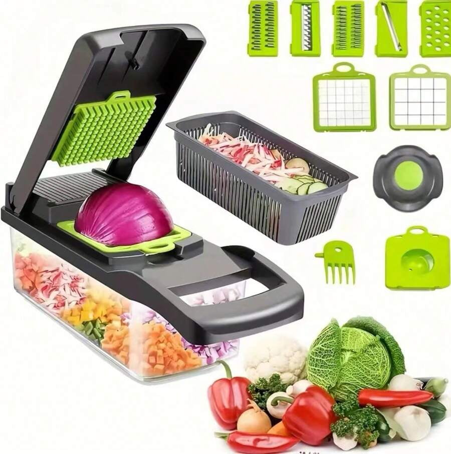 Set Of Multi-Purpose Vegetable Cutter, Fruit Slicer, Hand Food Grinder ...