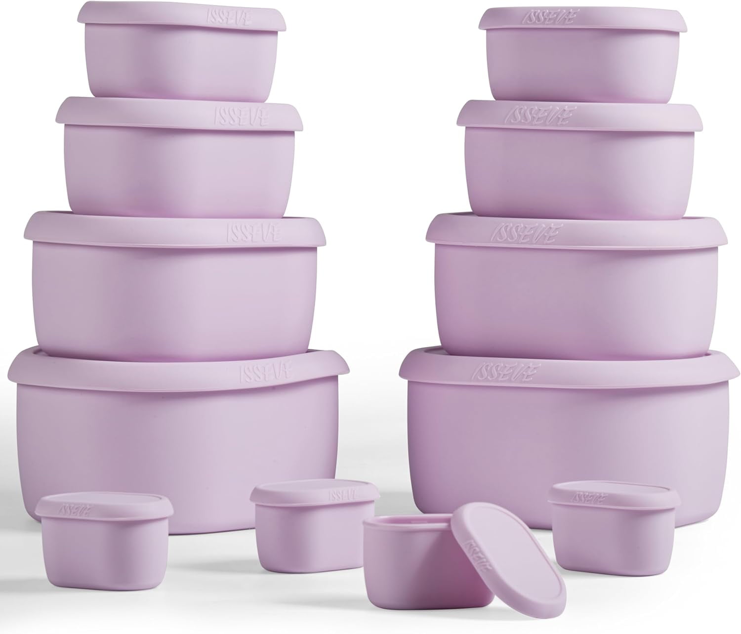 Set Nesting Silicone Food Storage Containers with Lids, Free Reusable ...