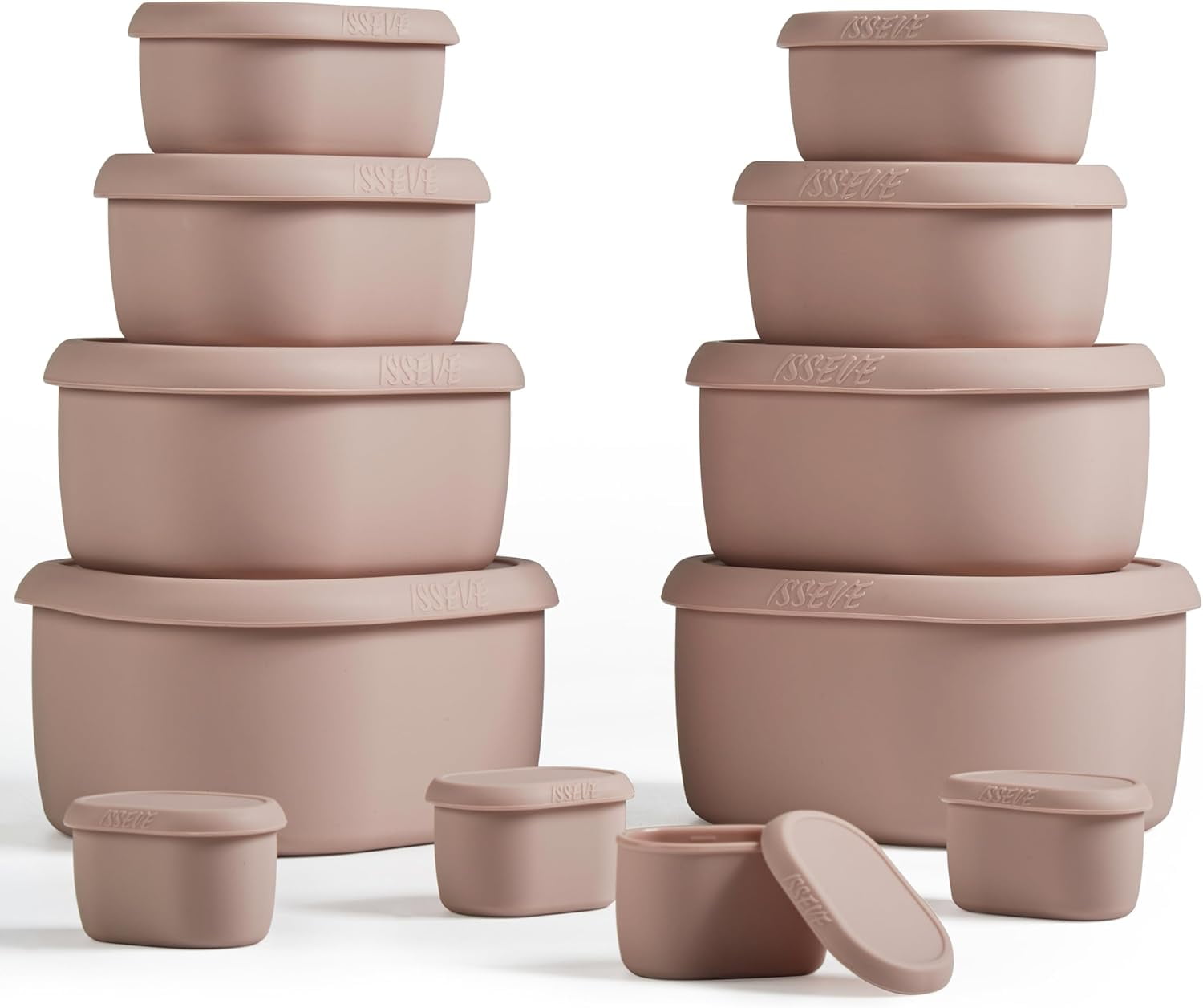 Set Nesting Silicone Food Storage Containers with Lids, Free Reusable ...