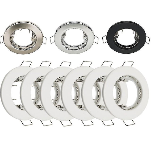 Set Of 10 Gu10 Spotlight Frames Set, Round White Recessed Mounting ...