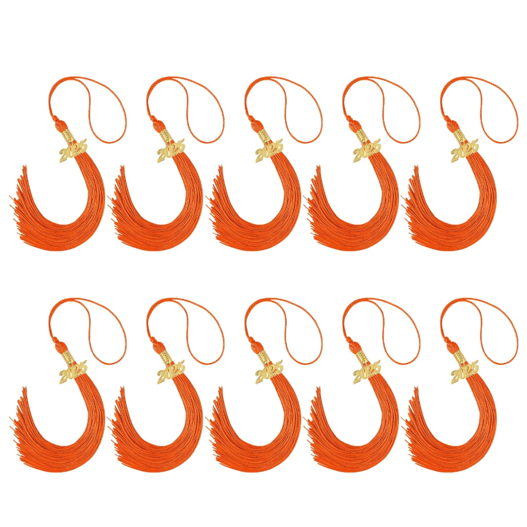 Set Of 10 Tassels for Graduation Caps with Elegant 2025 Gold Charm for ...