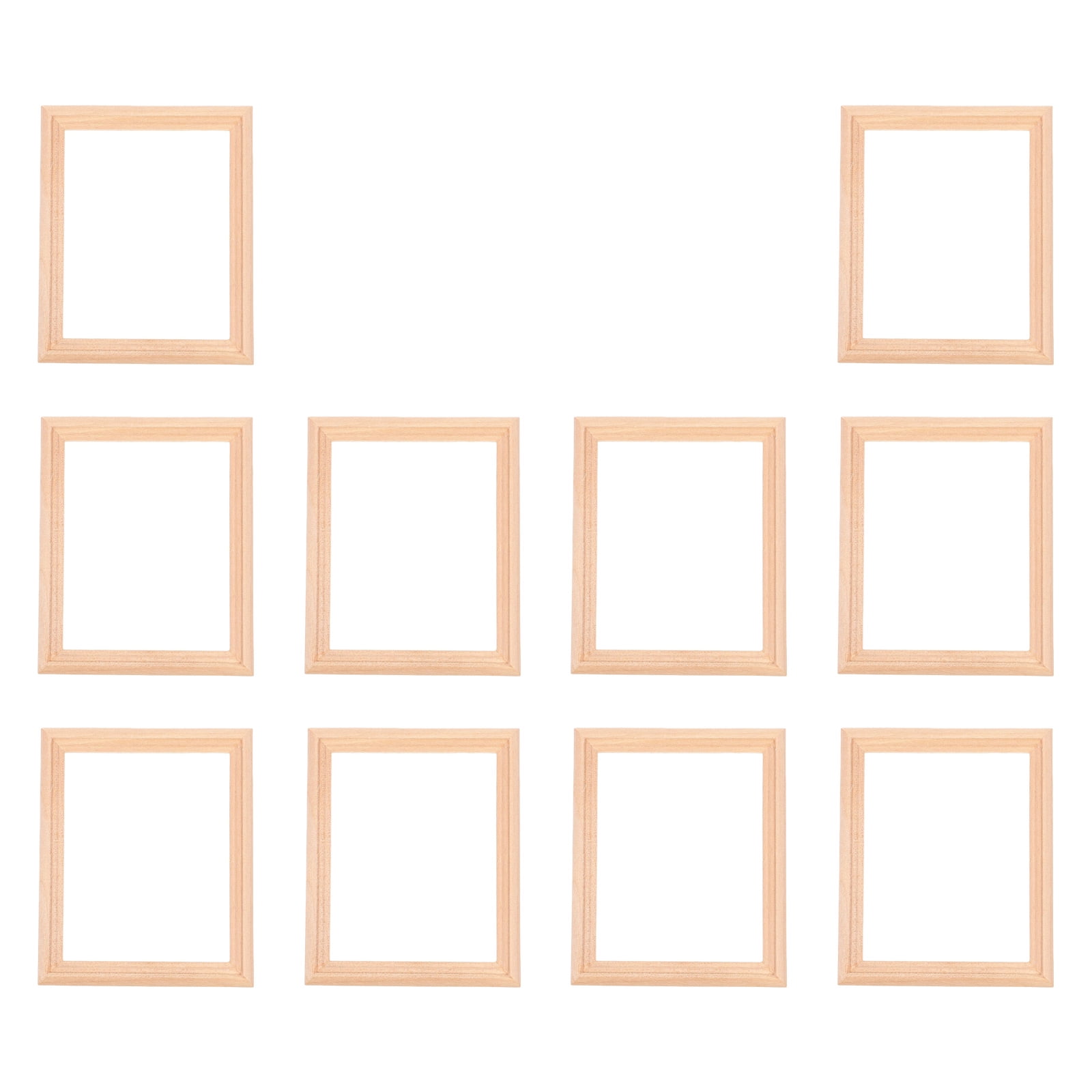Set Of 10 Wooden Miniature Photo Frames Craft Accessories For Tiny ...