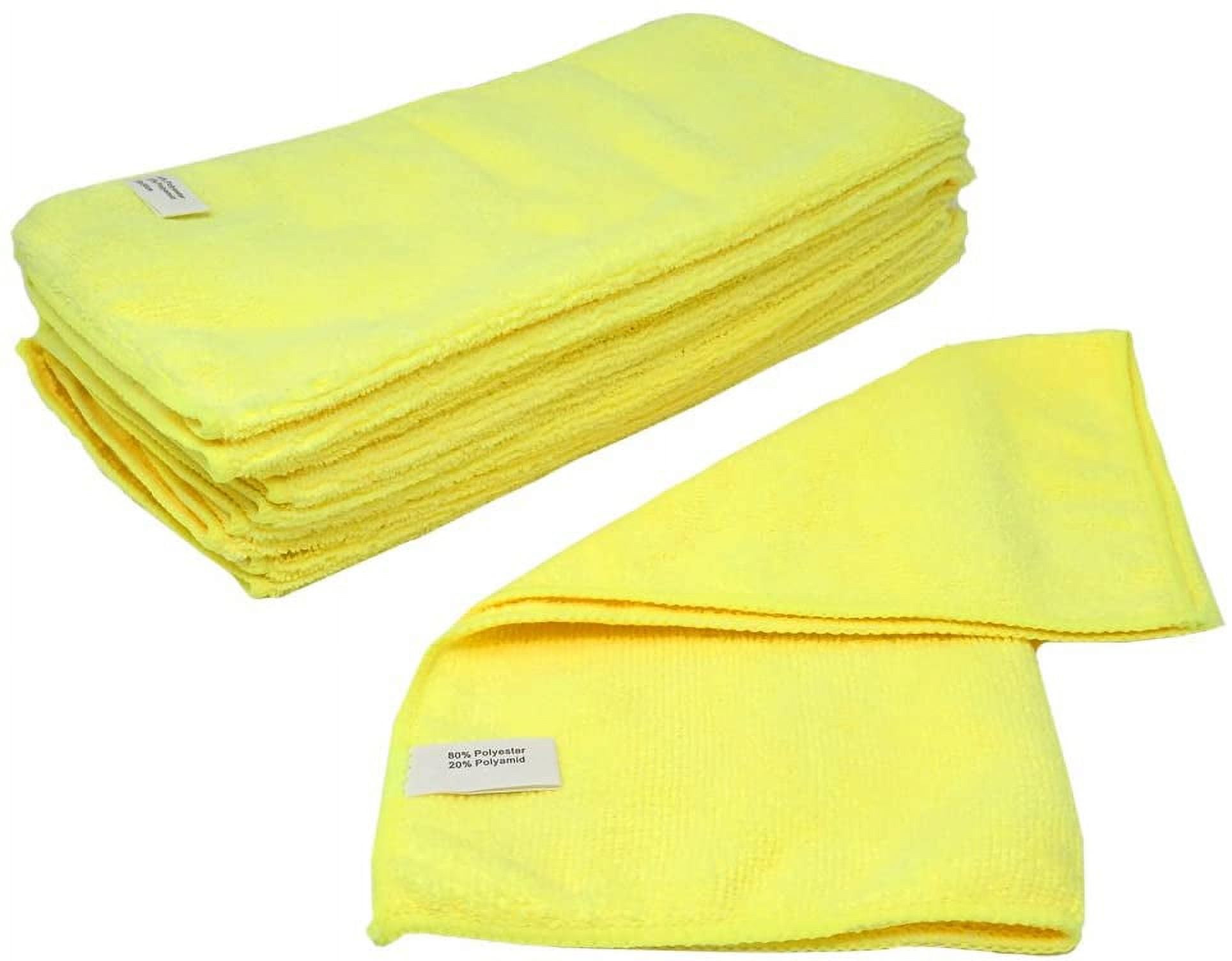 Set Of 10 Yellow Microfiber Cloths 40 X 40 Cm Microfiber Microfiber ...
