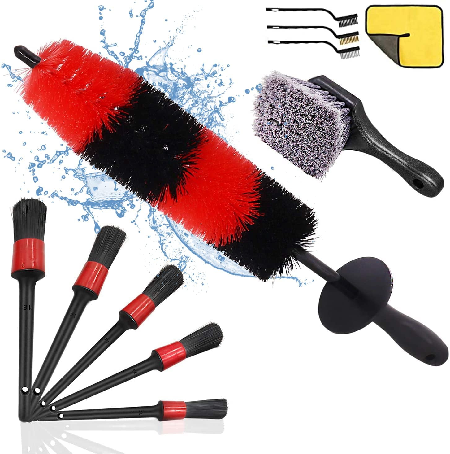 Set Of 11 Car Cleaning Brushes, Wheel Brush, Rim Brush, Beauty Brush ...
