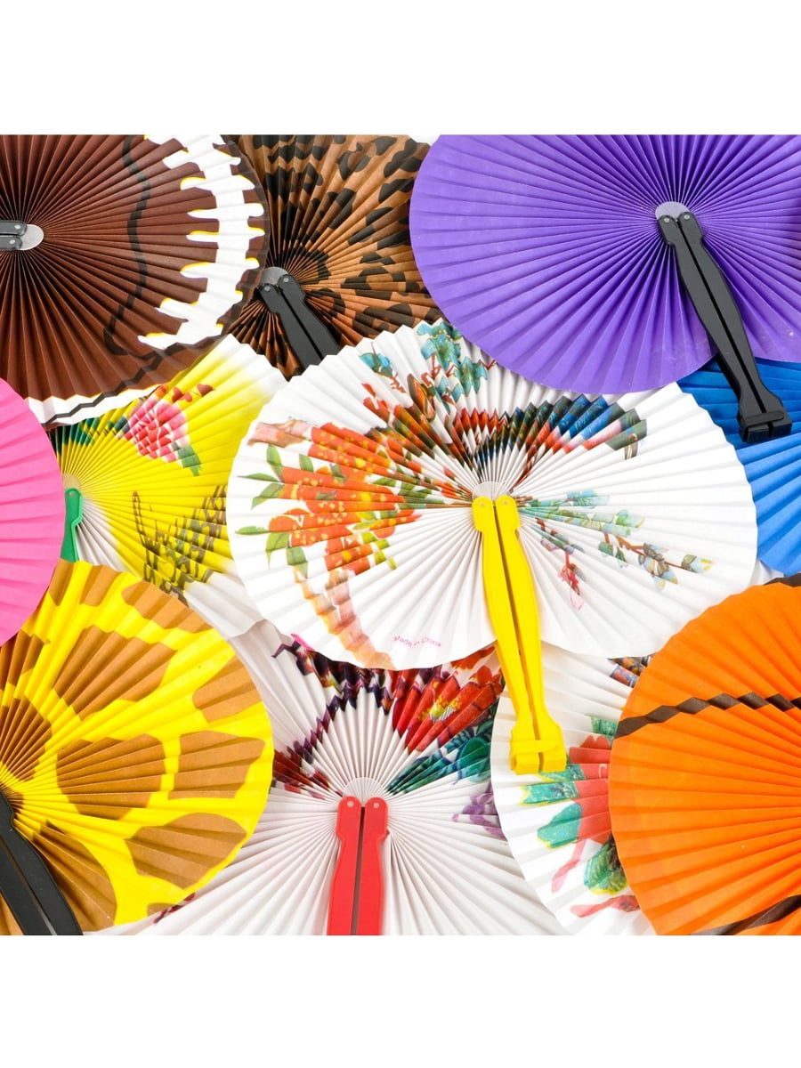 Set Of 12 Assorted Folding Hand Fans Asian Style Costume Accessories ...