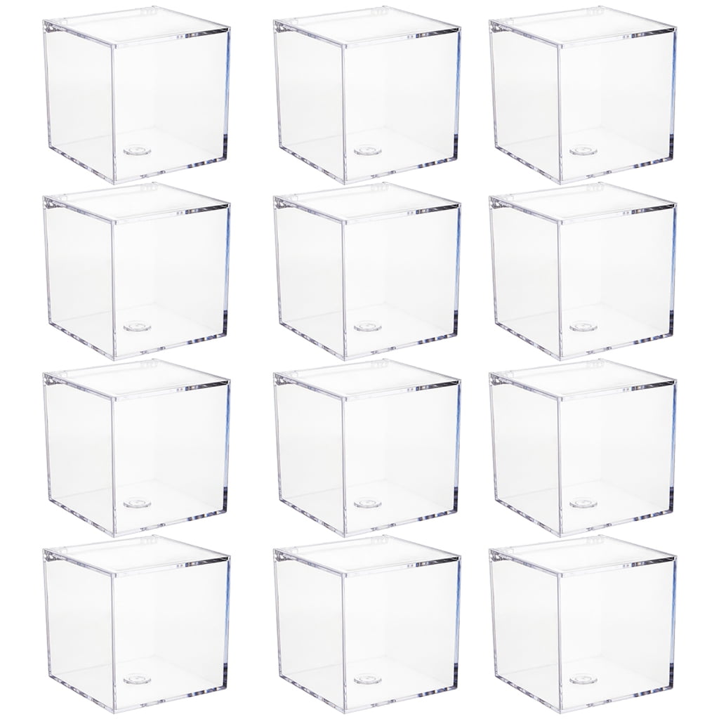 Set Of 12 Clear Dustproof Candy Packaging Boxes Plastic Storage Cases ...
