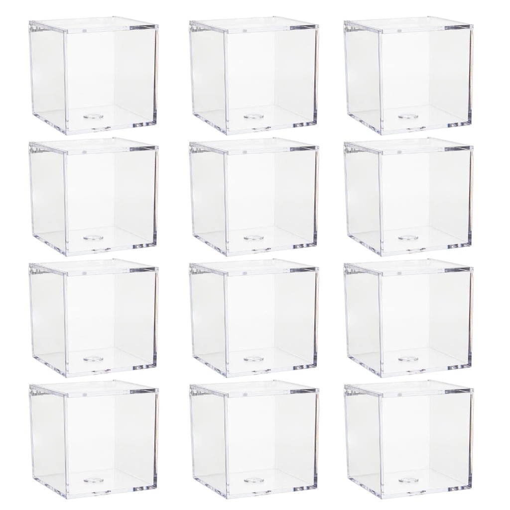 Set Of 12 Clear Dustproof Candy Packaging Boxes Plastic Storage Cases ...