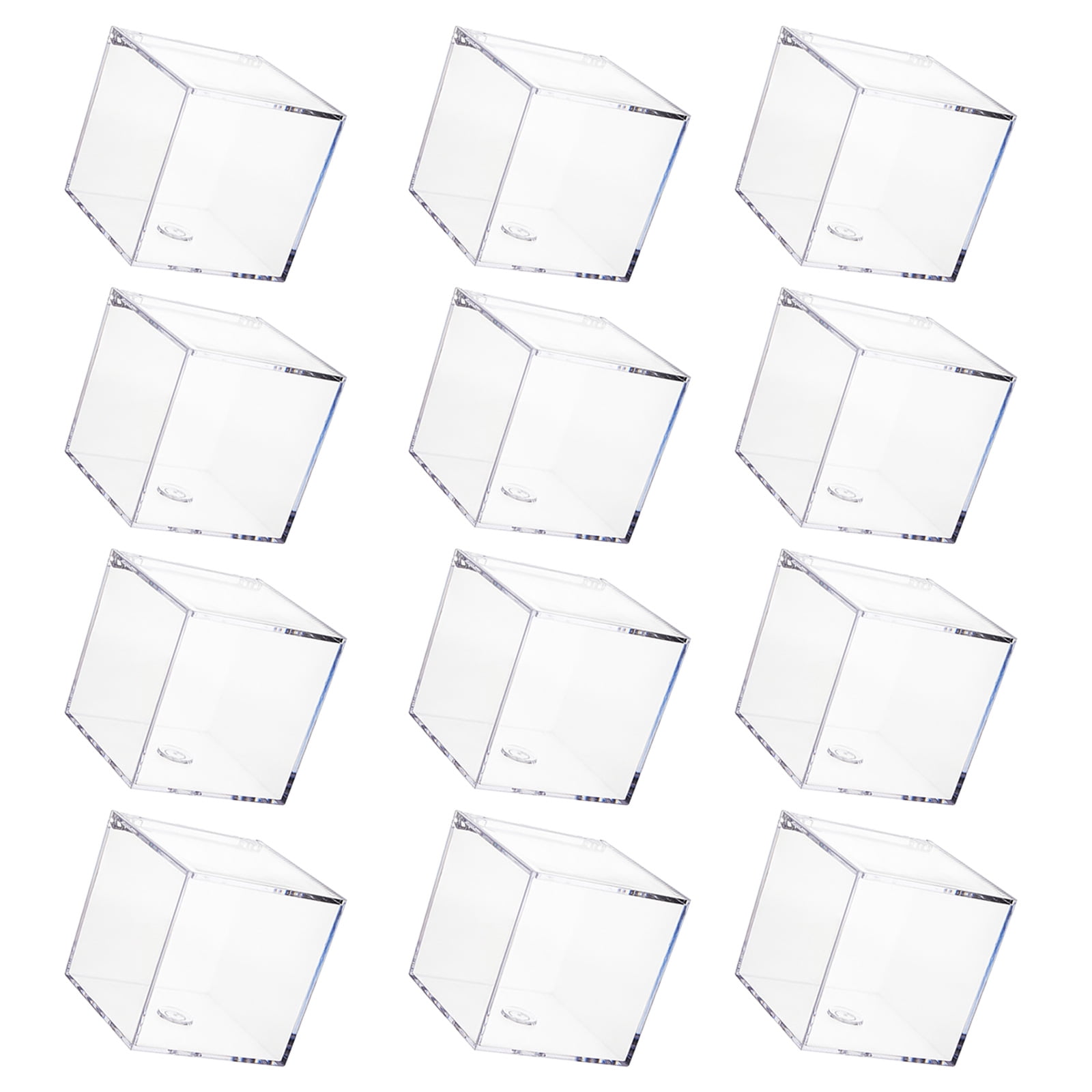 Set Of 12 Clear Dustproof Candy Packaging Boxes Plastic Storage Cases ...