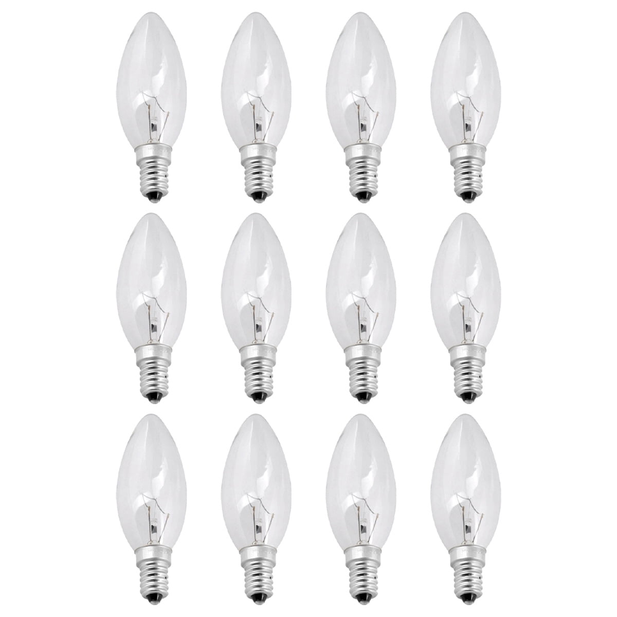 Set Of 12 Clear Glass Bulbs, 40 Watt Full Spectrum Light Compatible ...